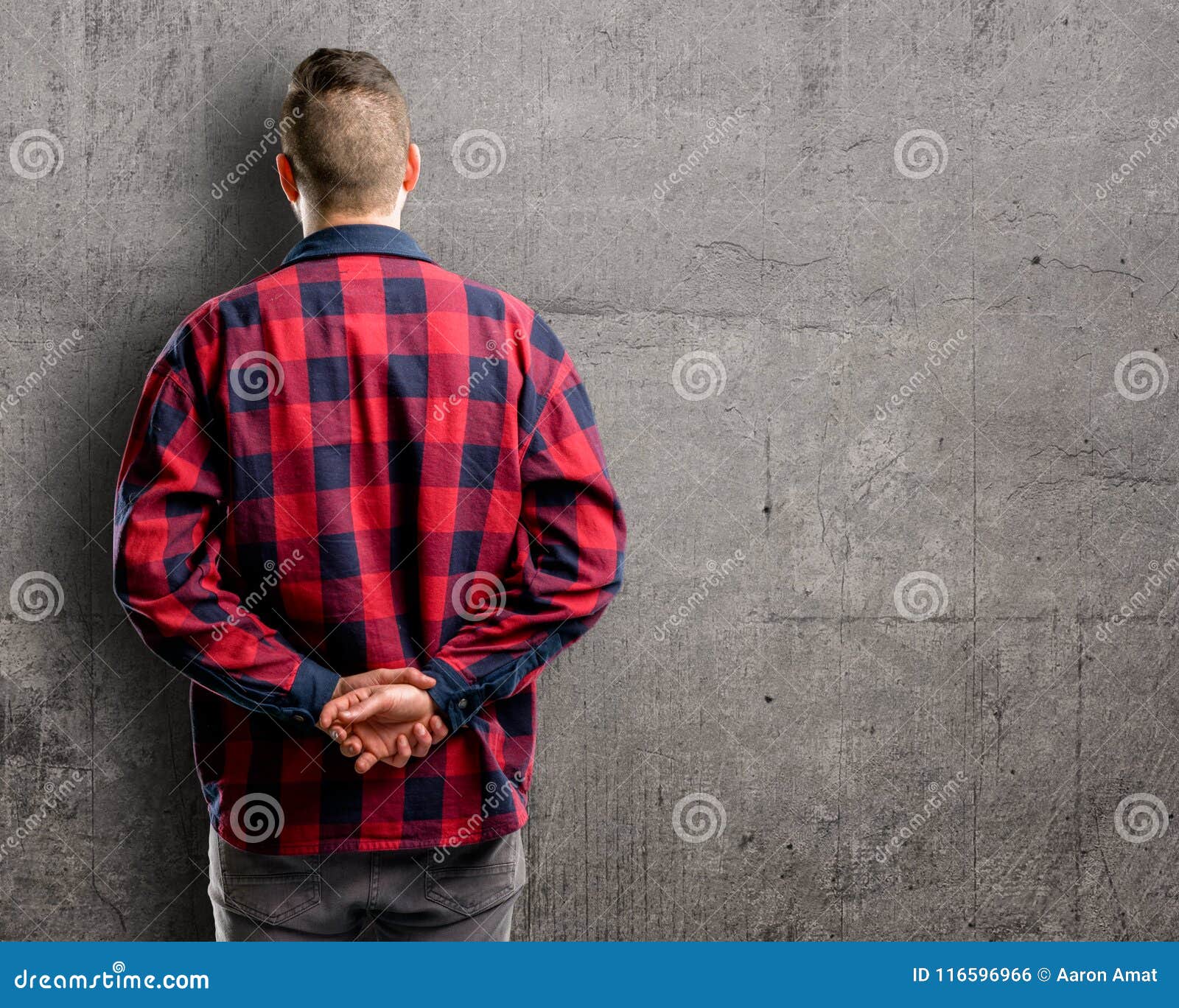 Young Handsome Man Over Wall Background Stock Photo - Image of hipster ...