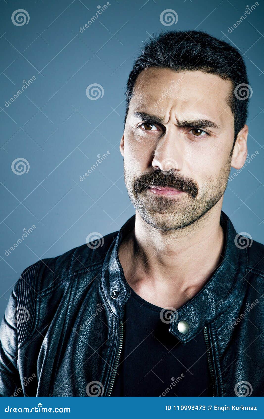Young Handsome Man with Beard and Mustache Studio Portrait Stock Image ...