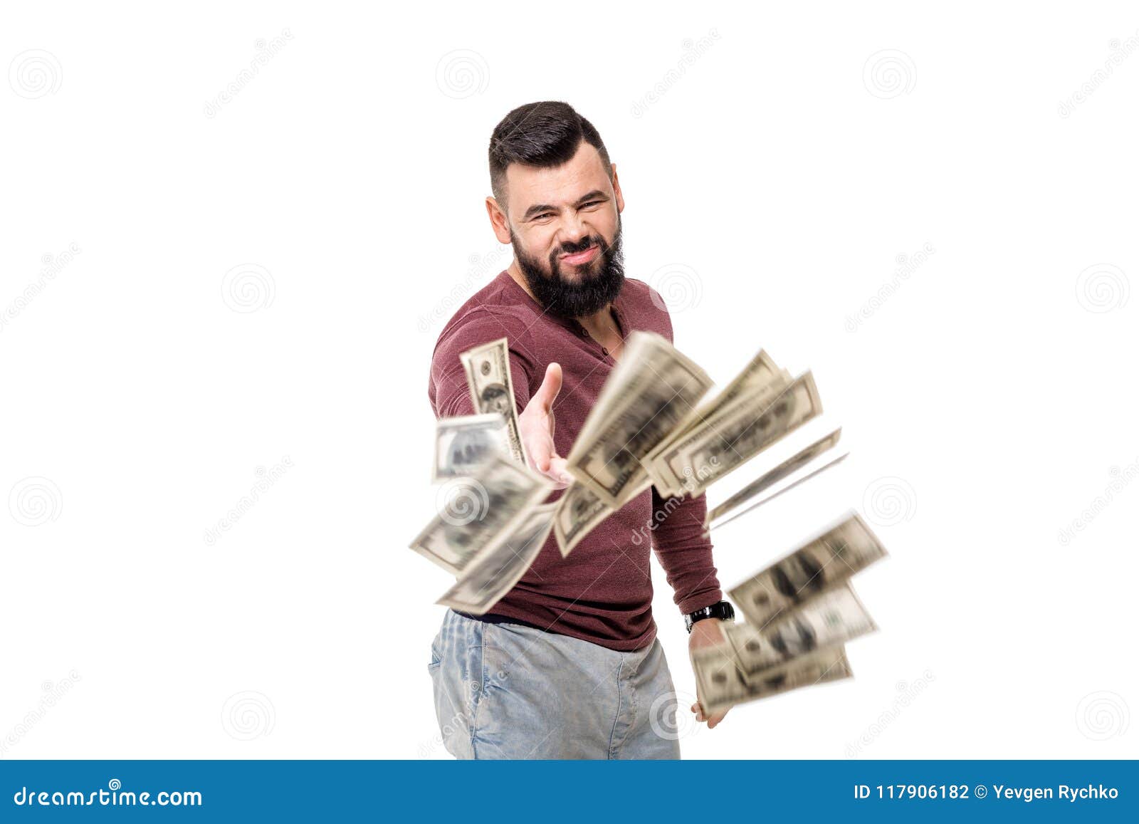 Man with money stock photo. Image of bank, cash, falling - 117906182
