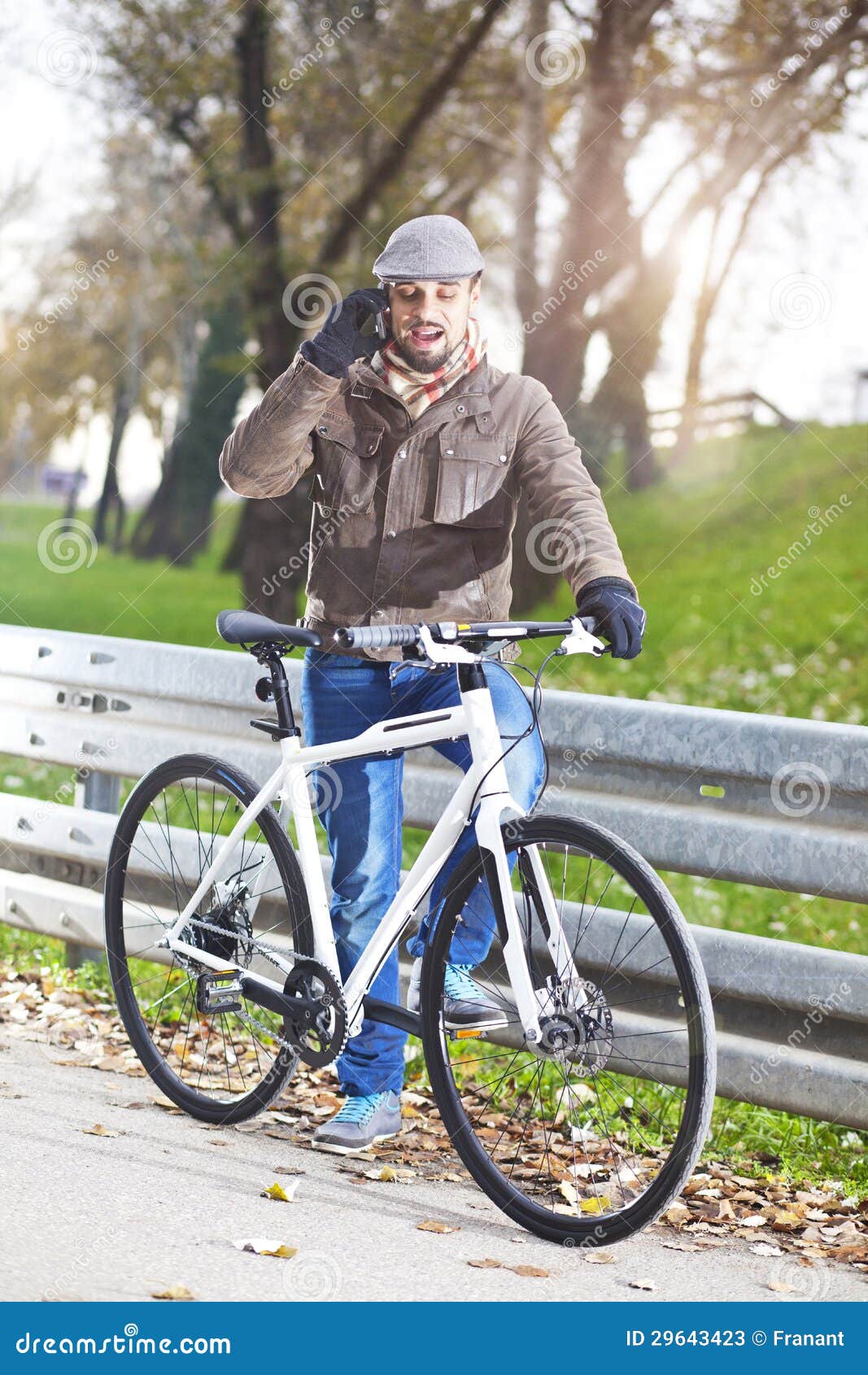 Young Handsome Man with a Bicycle Stock Image - Image of biking, action ...