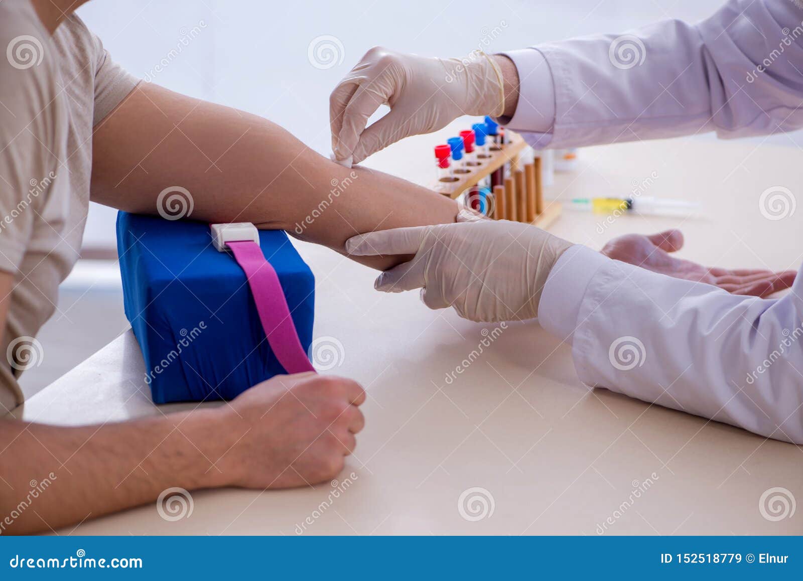 Young Handsome Man during Blood Test Sampling Procedure Stock Image ...