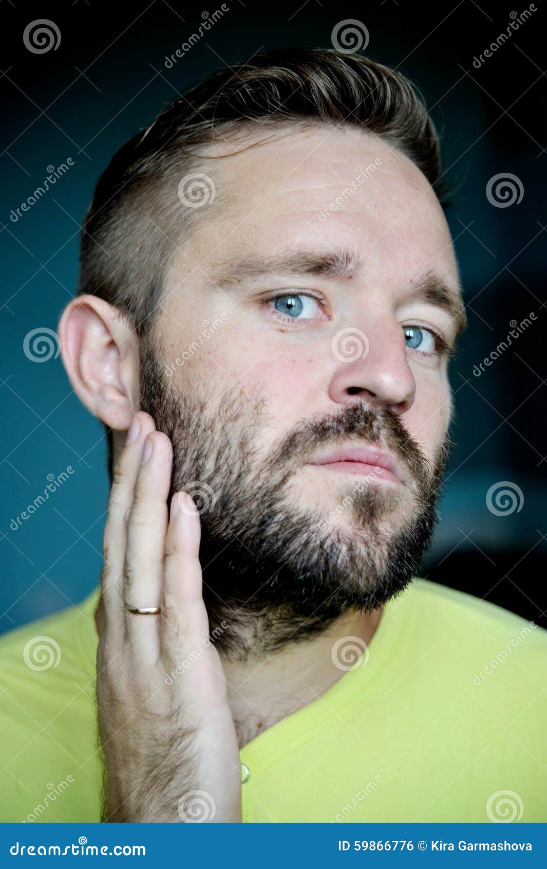 Young Handsome Man Checking Face Skin and Stock Photo - Image of ...