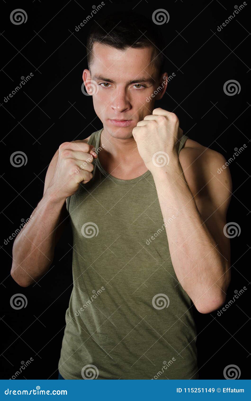 Young Handsome Man. Fighter Stock Image - Image of looking, dark: 115251149