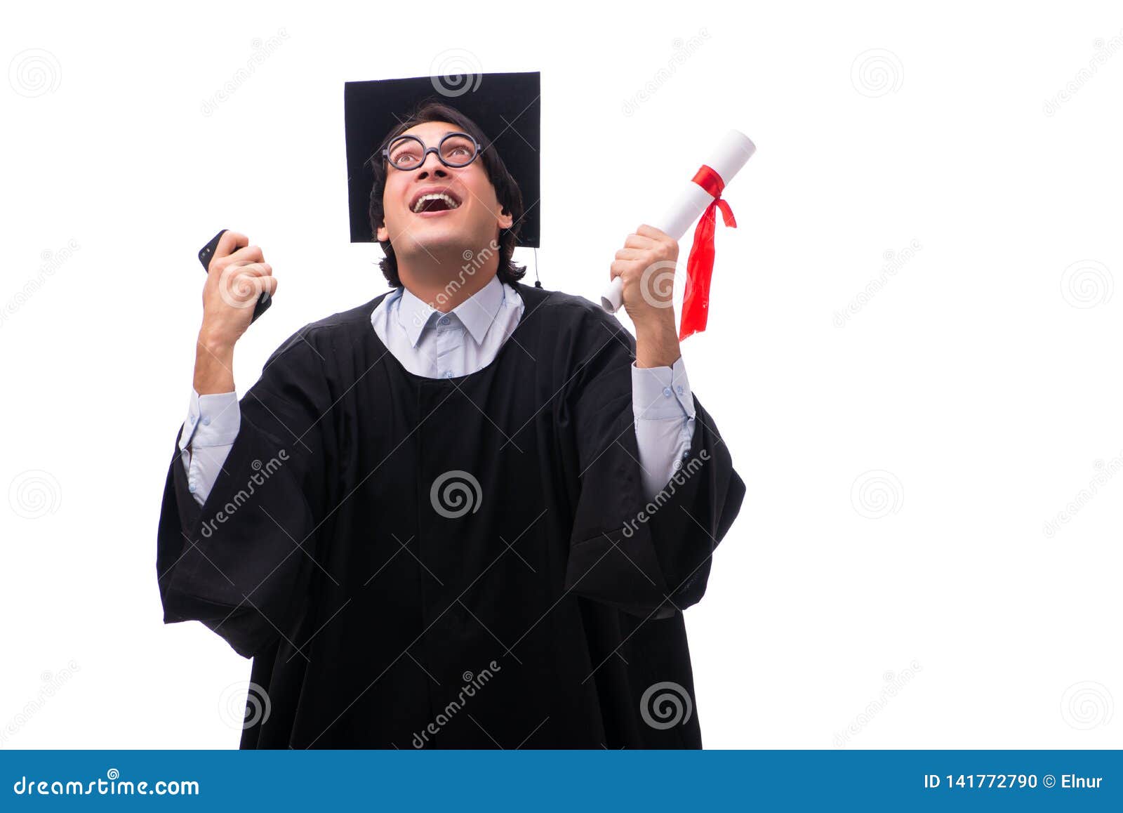 The Young Handsome Man Graduating from University Stock Photo - Image ...