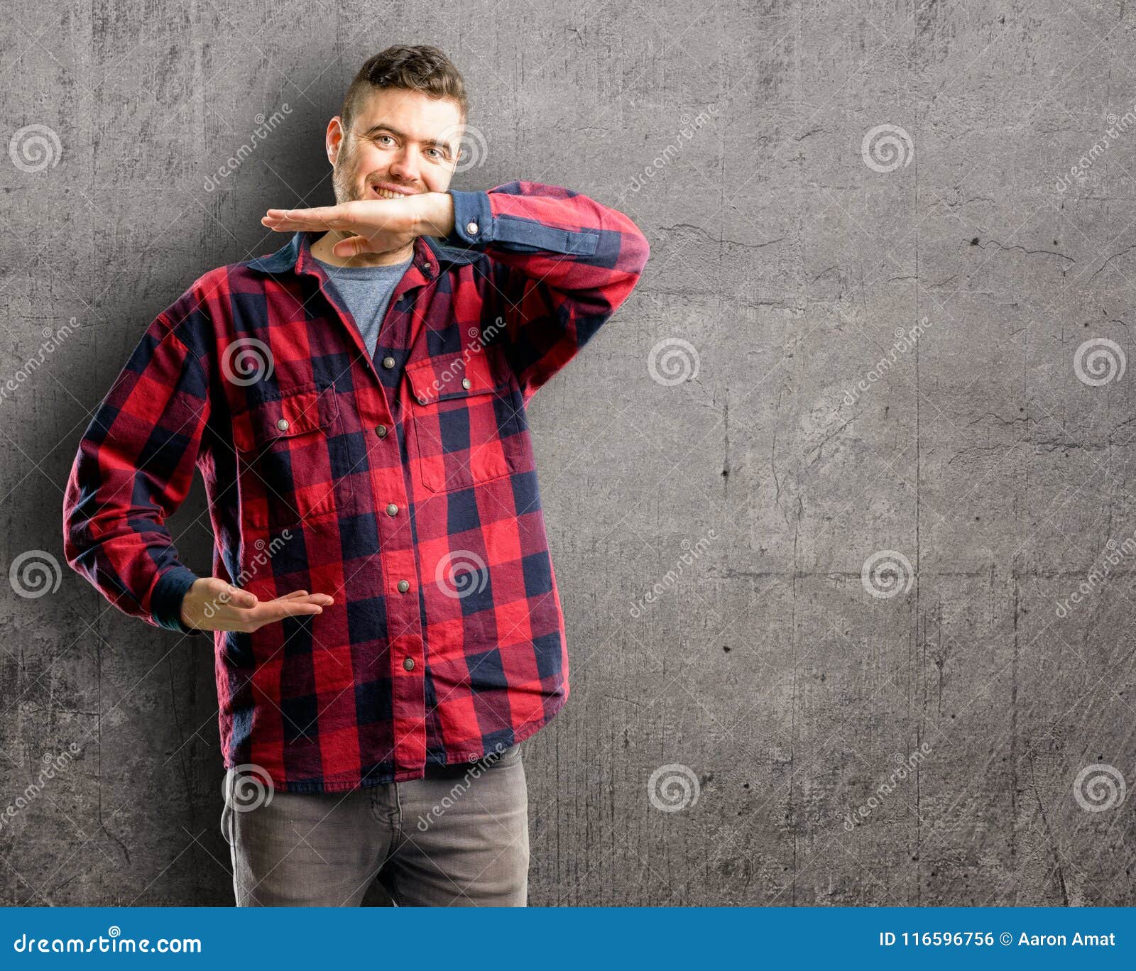 Young Handsome Man Over Wall Background Stock Photo - Image of ...
