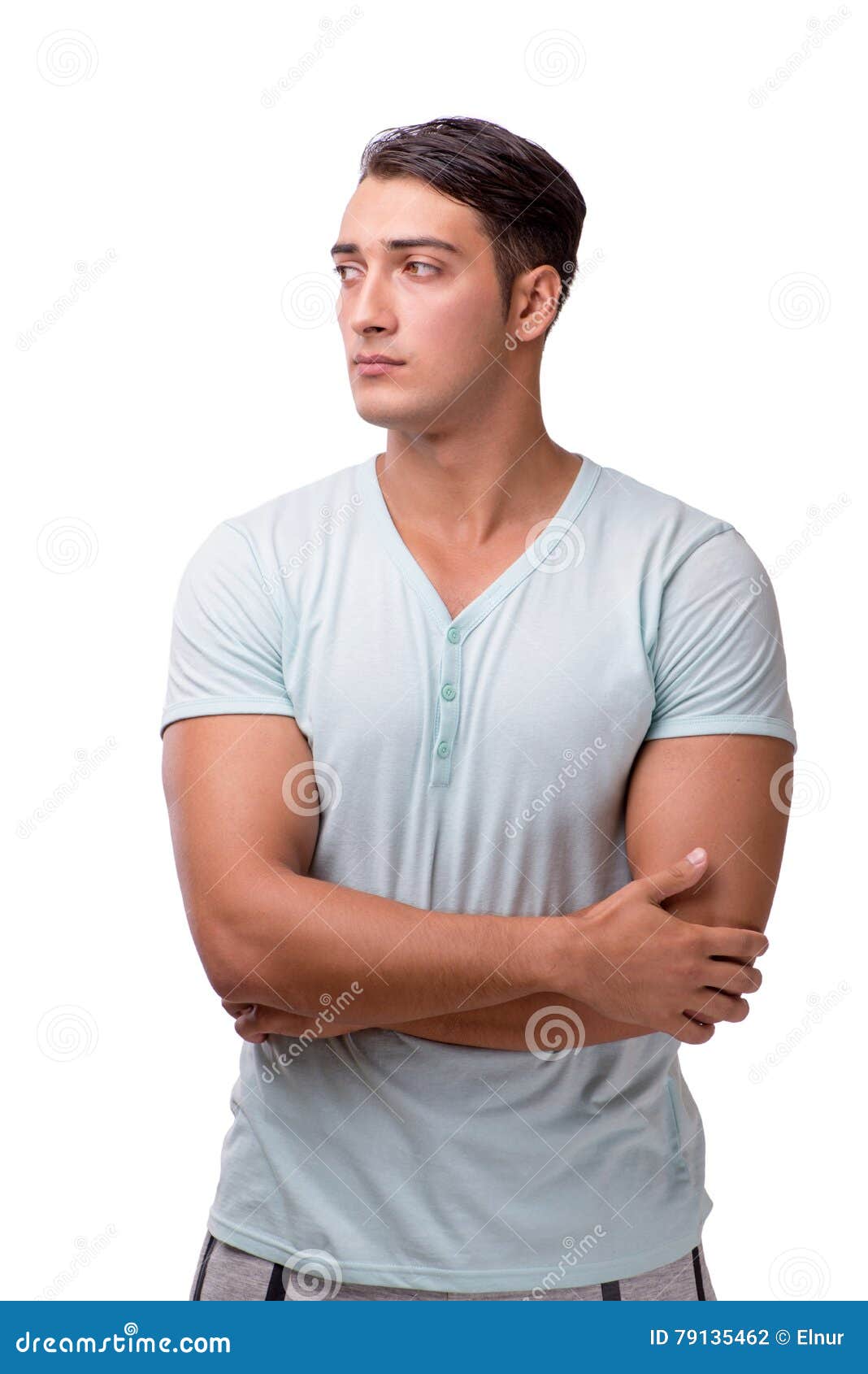 The Young Handsome Man Isolated on the White Background Stock Photo ...