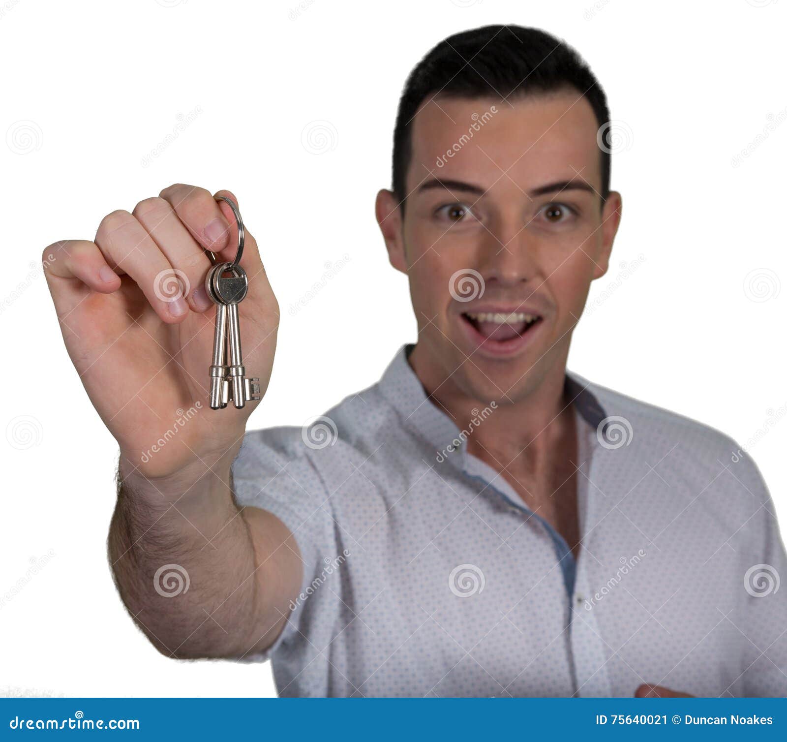 Young Handsome Man with Keys - Isolated Stock Image - Image of ...