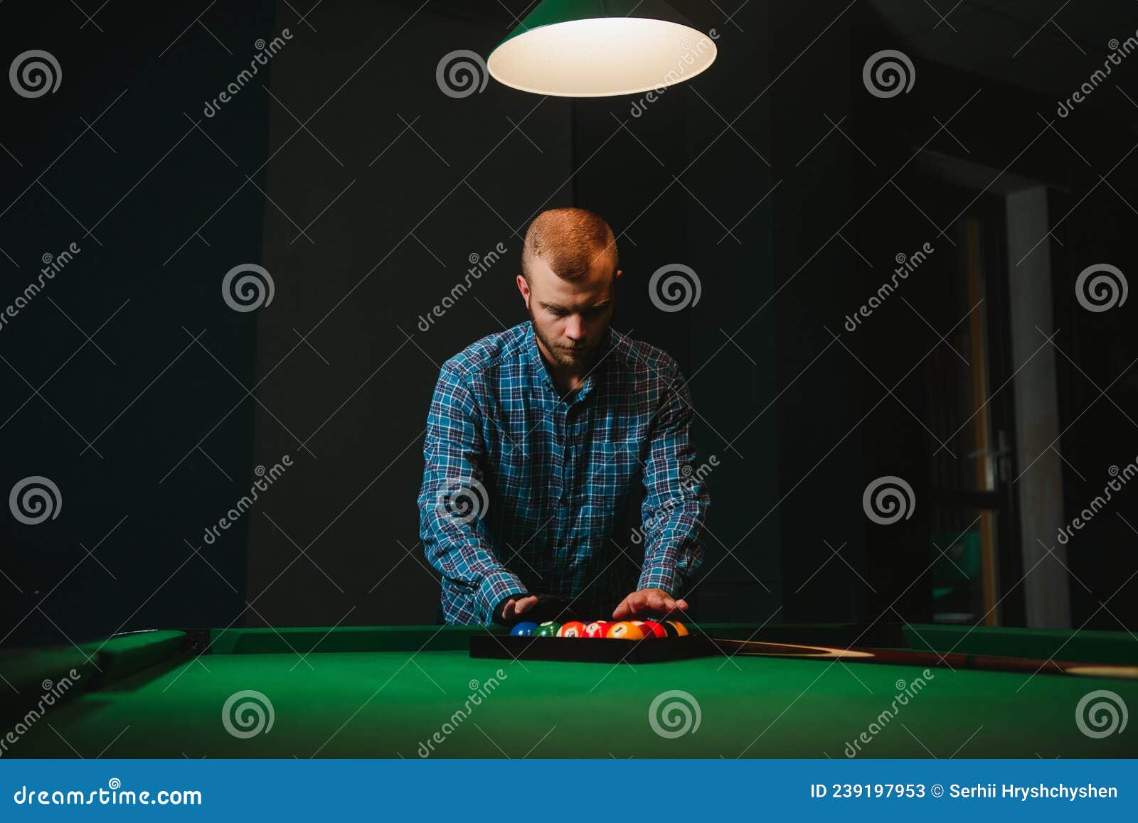 Young Handsome Man Leaning Over the Table while Playing Snooker Stock ...
