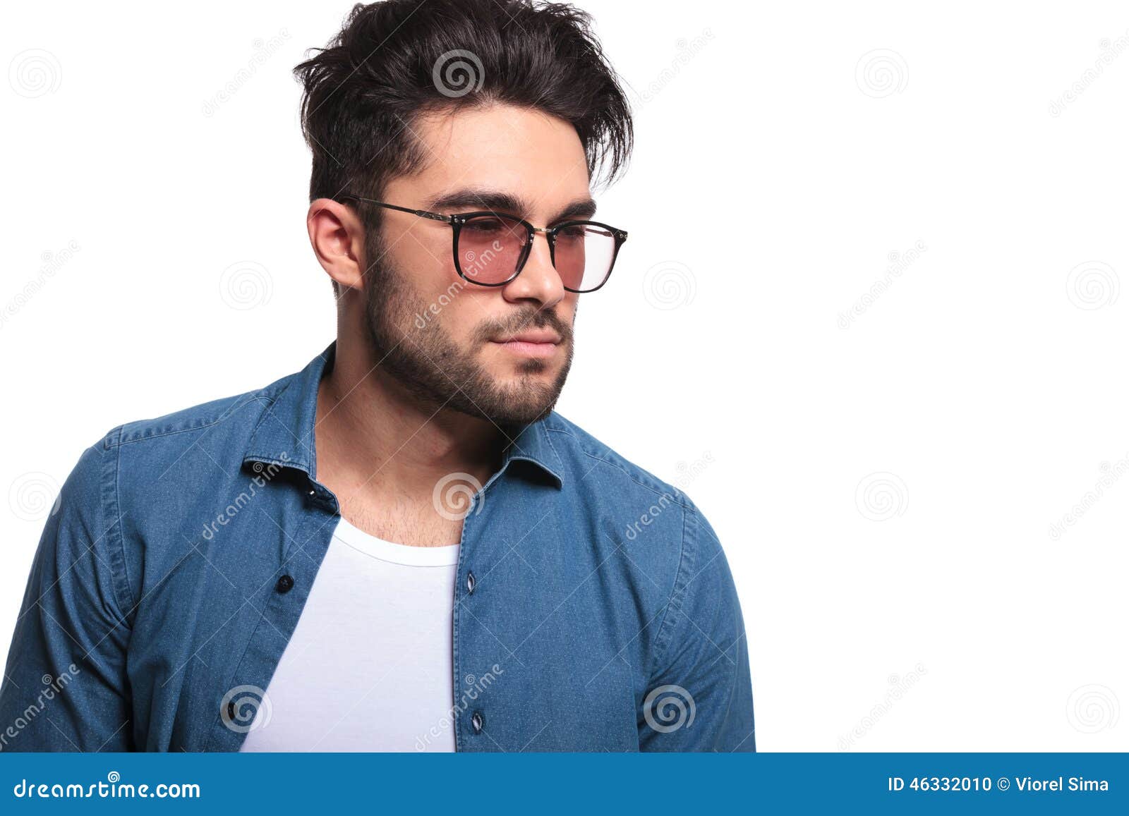 Young Handsome Man Looking Away Stock Photo - Image of look, people ...