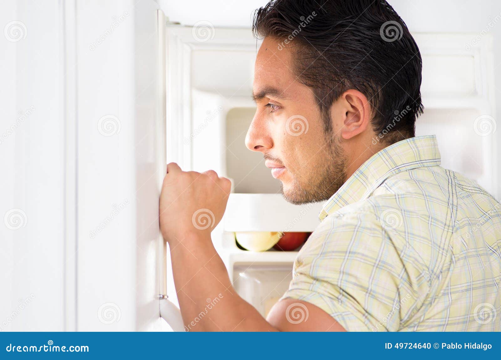 Young Handsome Man Looking for Food in the Fridge Stock Photo - Image ...