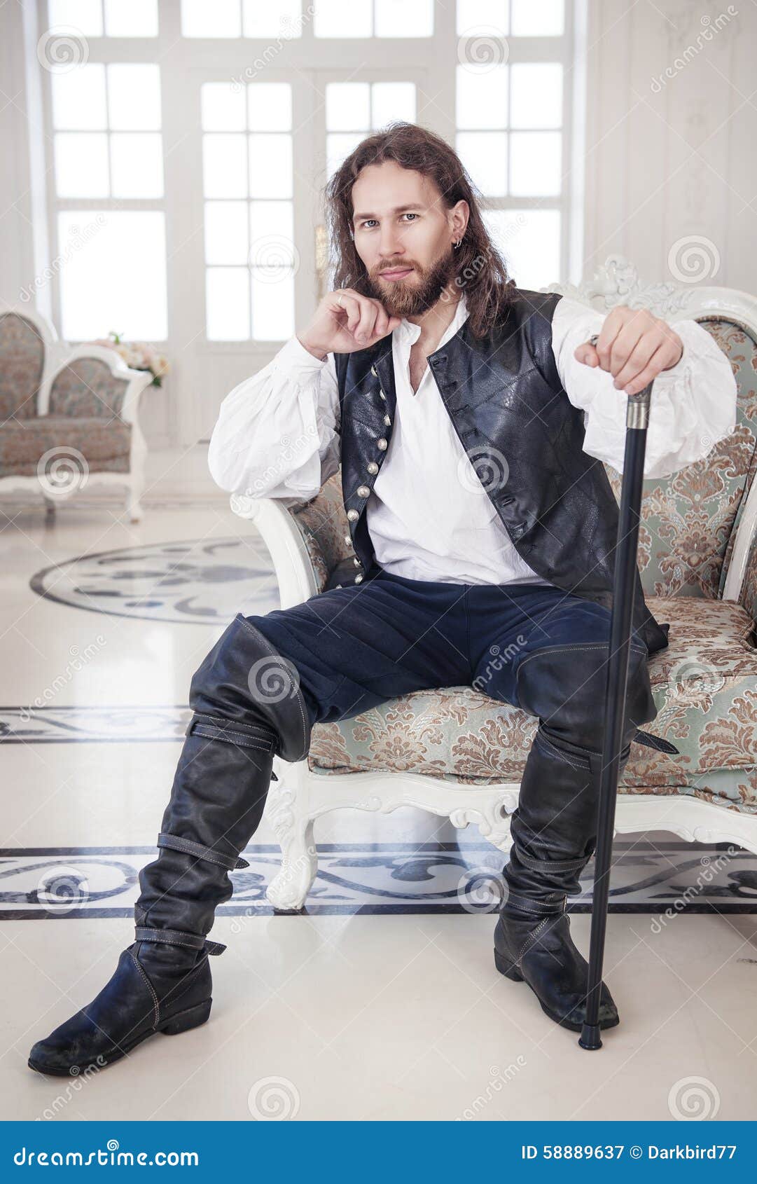 Young Handsome Man in Medieval Clothes Stock Image - Image of historic ...