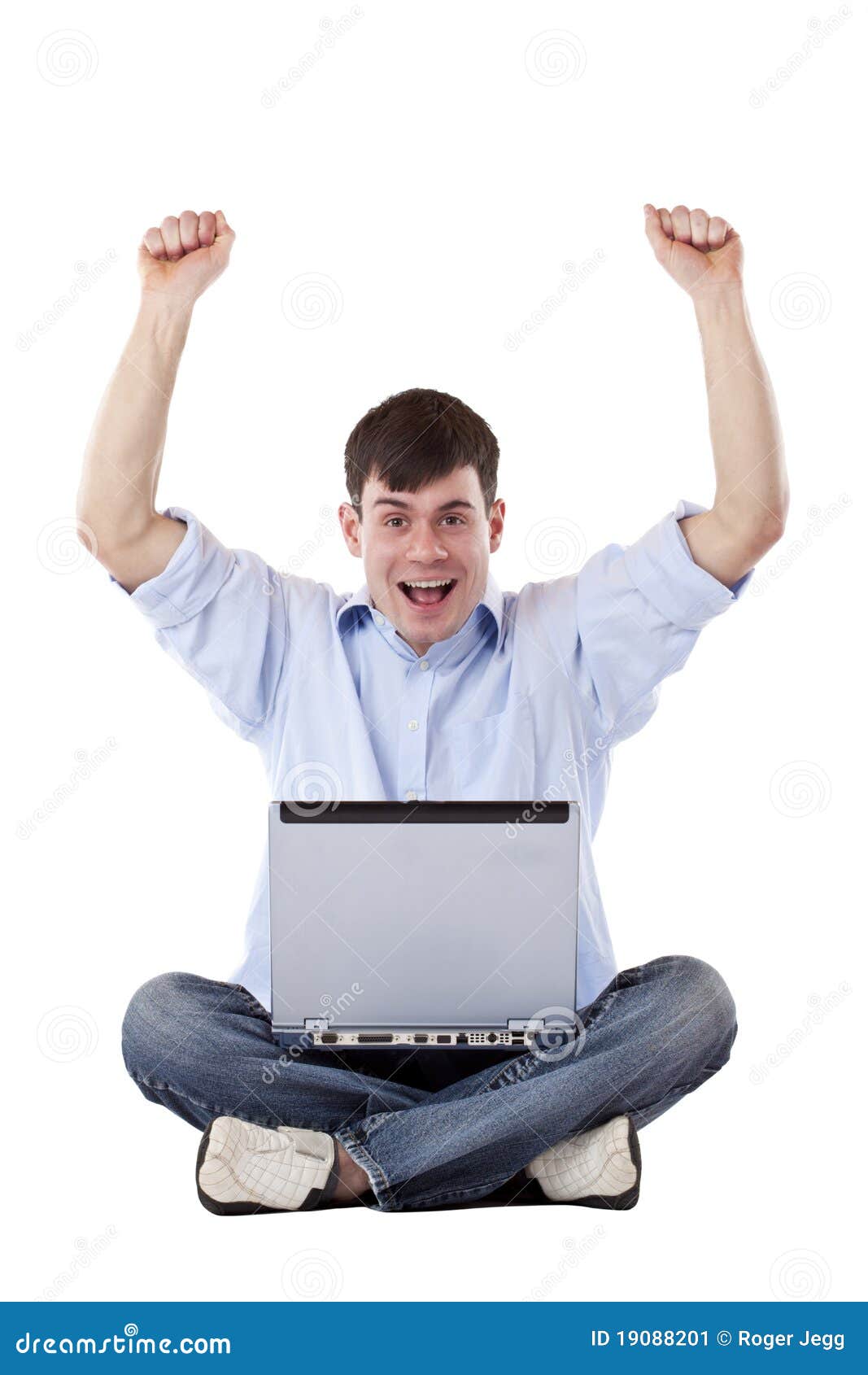 Young Handsome Man is Pleased about His Success. Stock Image - Image of ...