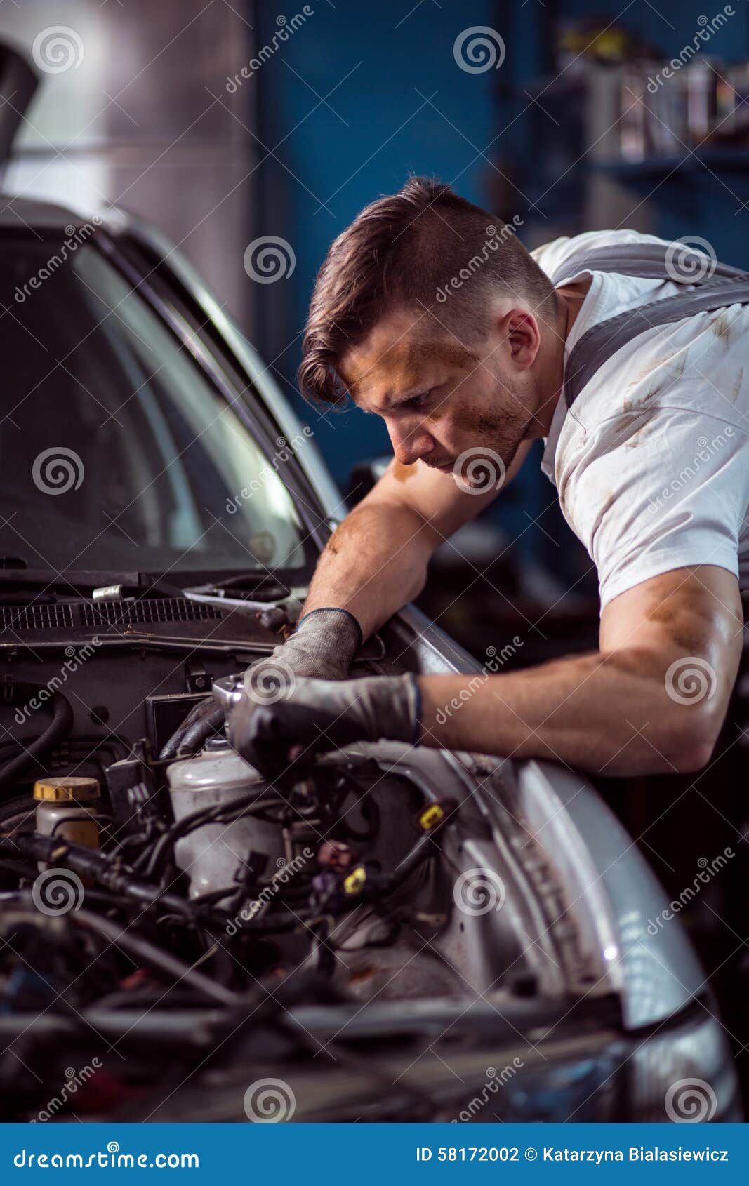 Young Handsome Man Servicing Vehicle Stock Photo - Image of industry ...