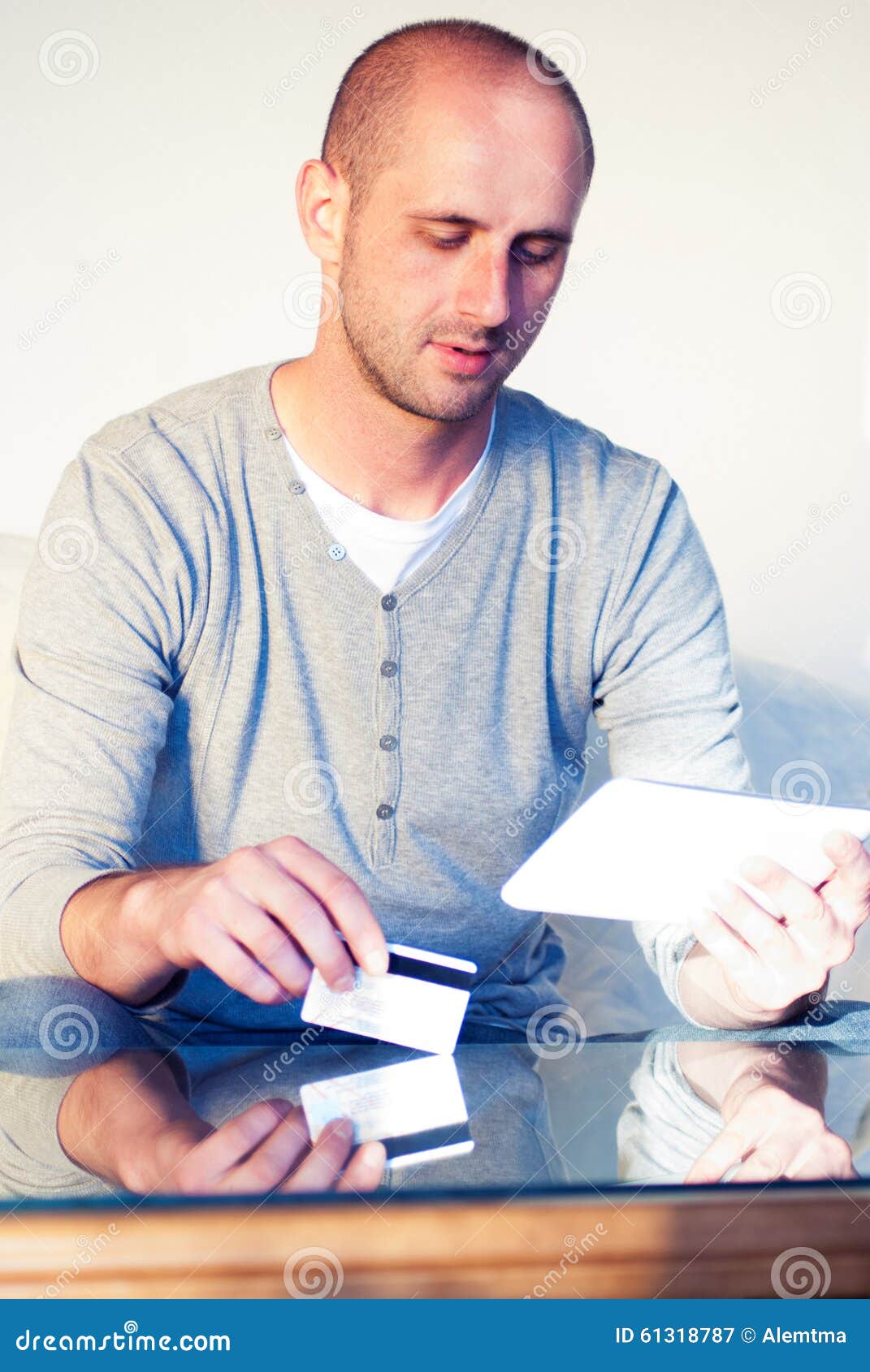 Young Handsome Man Shopping Online Stock Image - Image of male, online ...