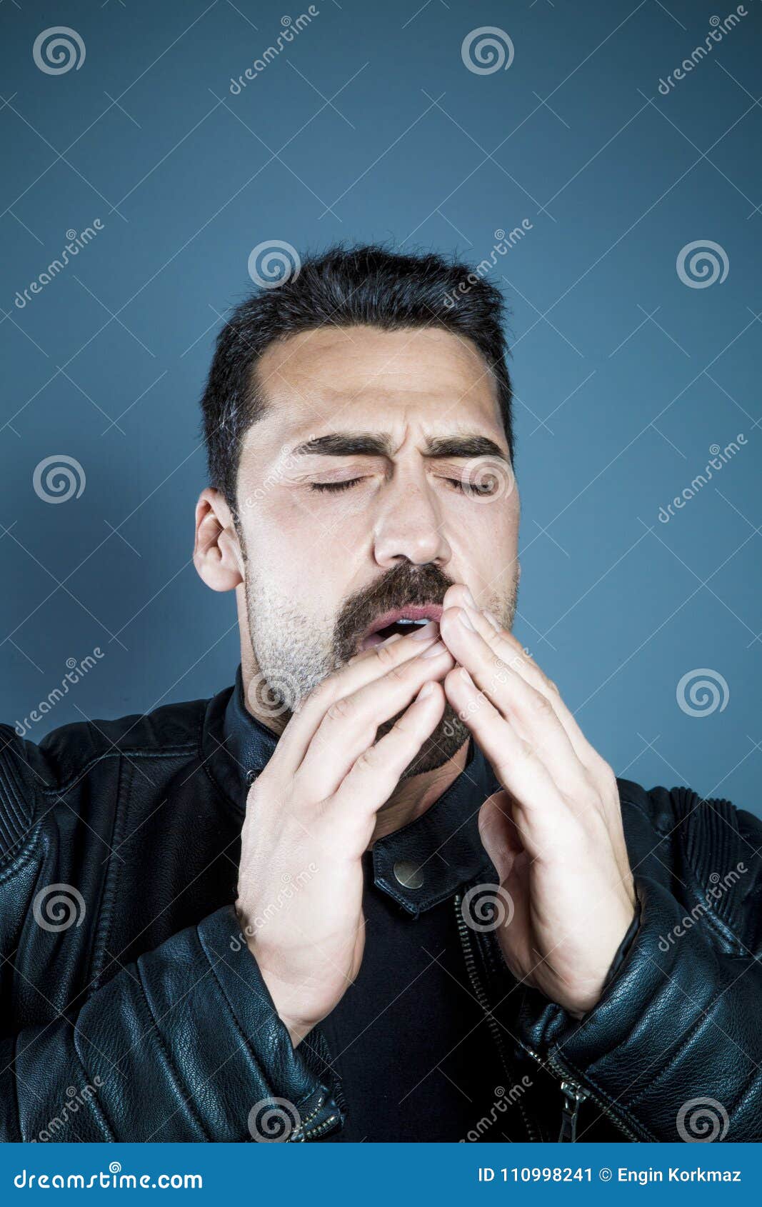 Young Handsome Man Sneezing, Close Up Portrait Stock Image - Image of ...