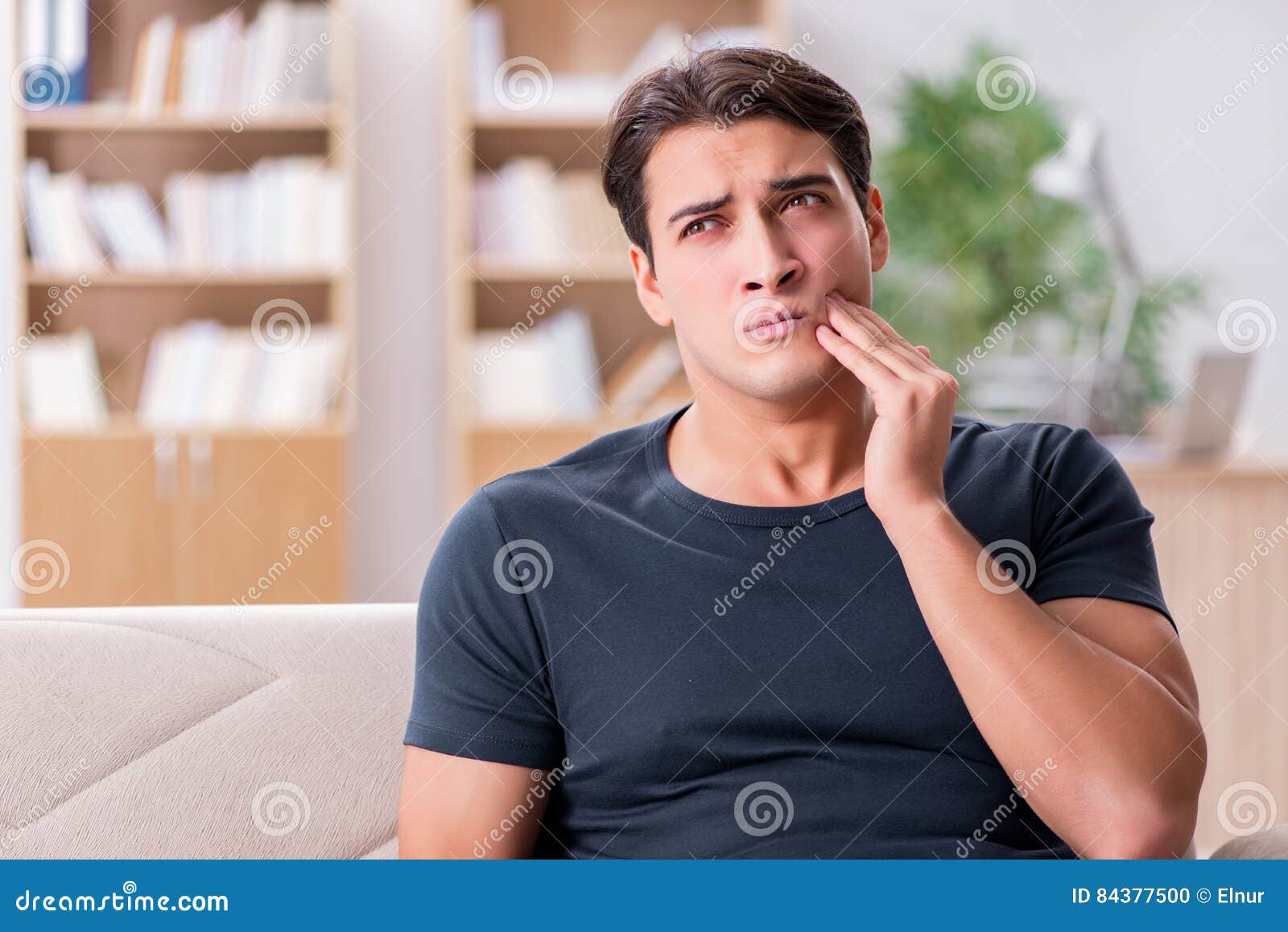The Young Handsome Man Suffering from Pain Stock Photo - Image of ...