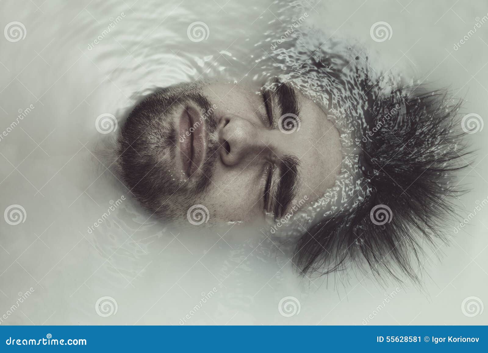 Young Handsome Man Taking a Bath Stock Image - Image of head, bathroom ...