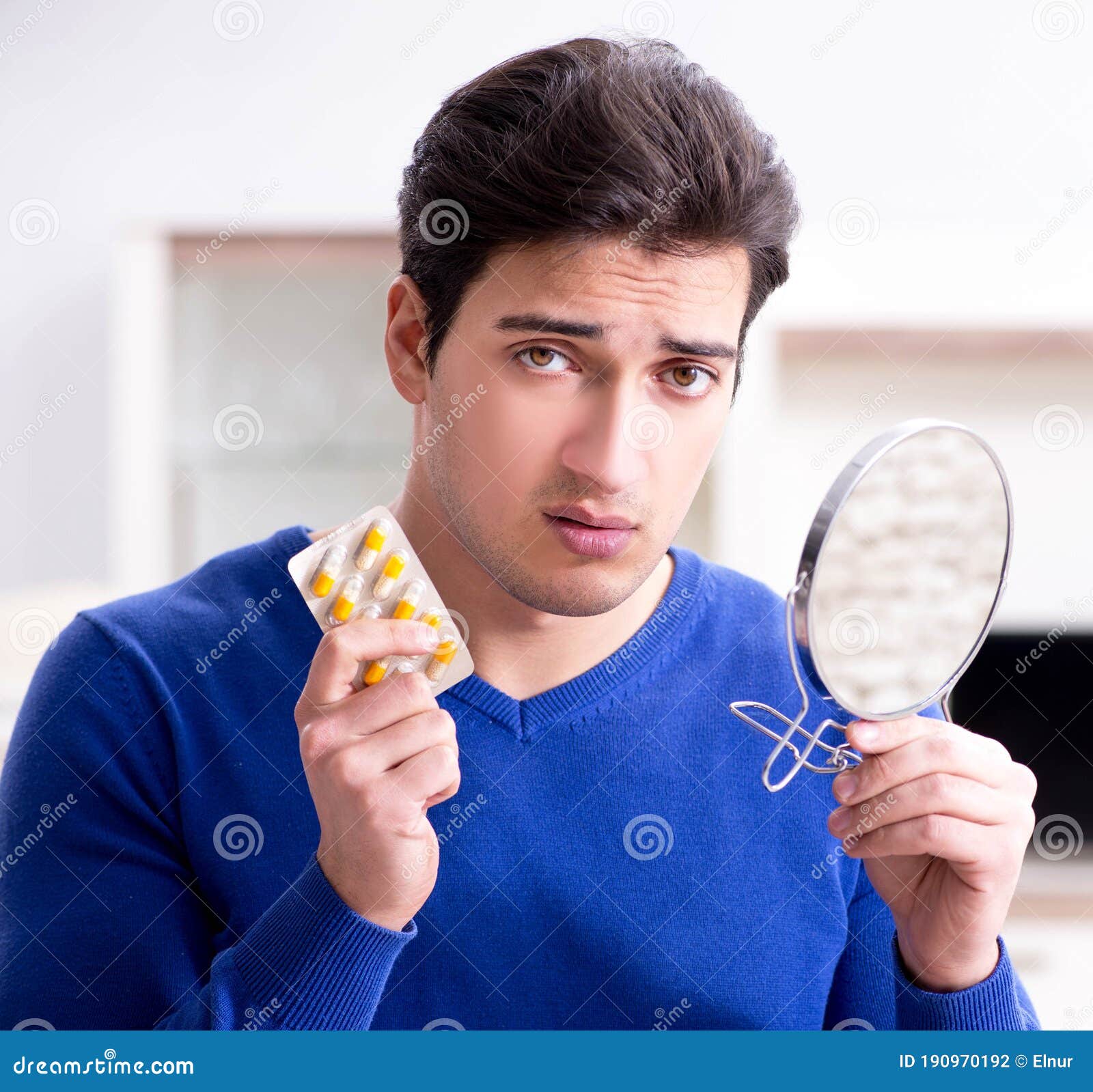 Young Handsome Man Taking Care of Face Skin Stock Photo - Image of ...