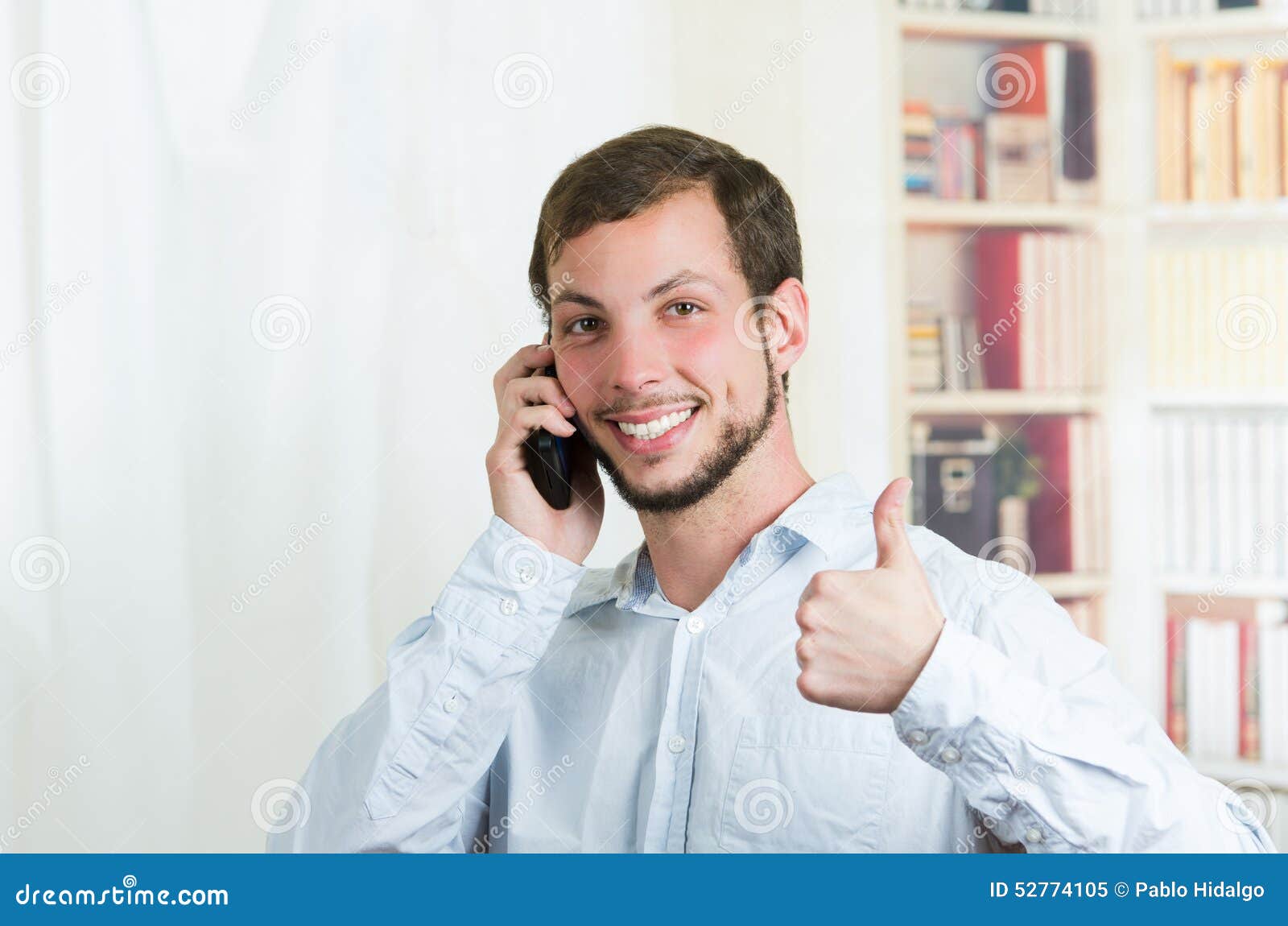 Young Handsome Man Using Cell Phone Stock Image - Image of call, modern ...