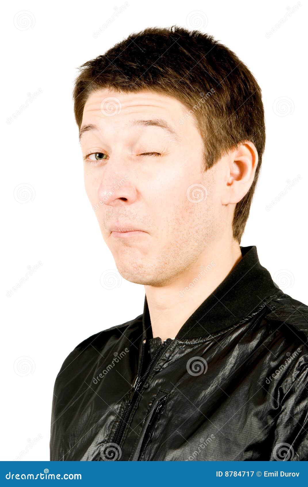 Young Handsome Man Winking. Isolated on White Stock Image - Image of ... Young Handsome Man Winking. Isolated on White Stock Image - Image of ...