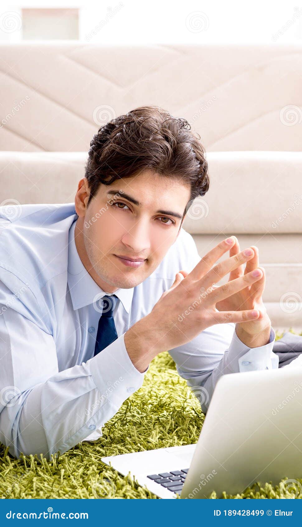 Young Handsome Man Working Under Startup Project at Home Stock Image ...