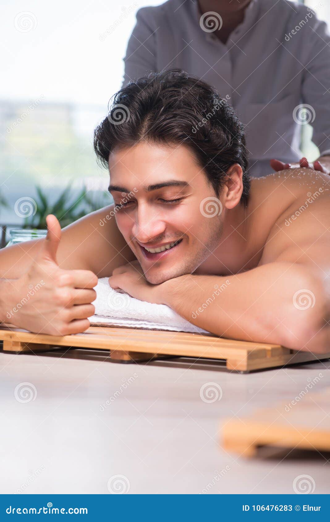 The Young Handsome Man during Spa Procedure Stock Image - Image of ...