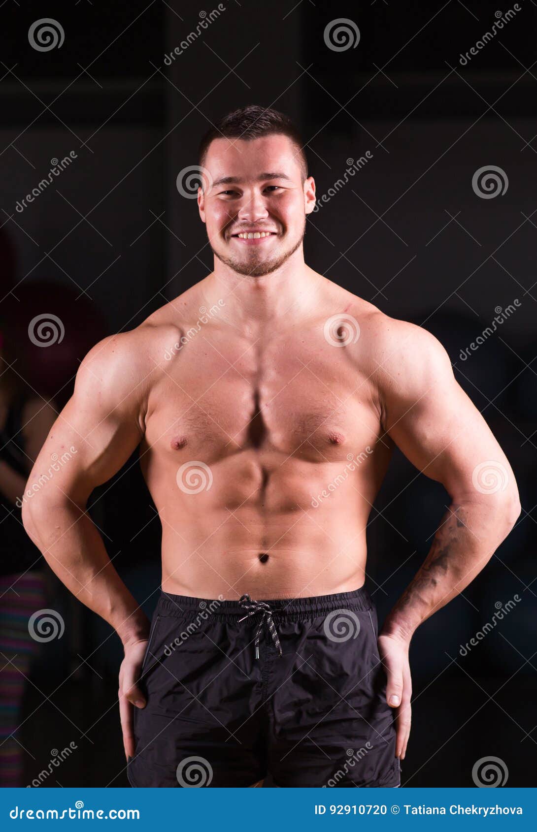 Young Handsome Muscular Man Bodybuilder Posing Stock Photo - Image of ...