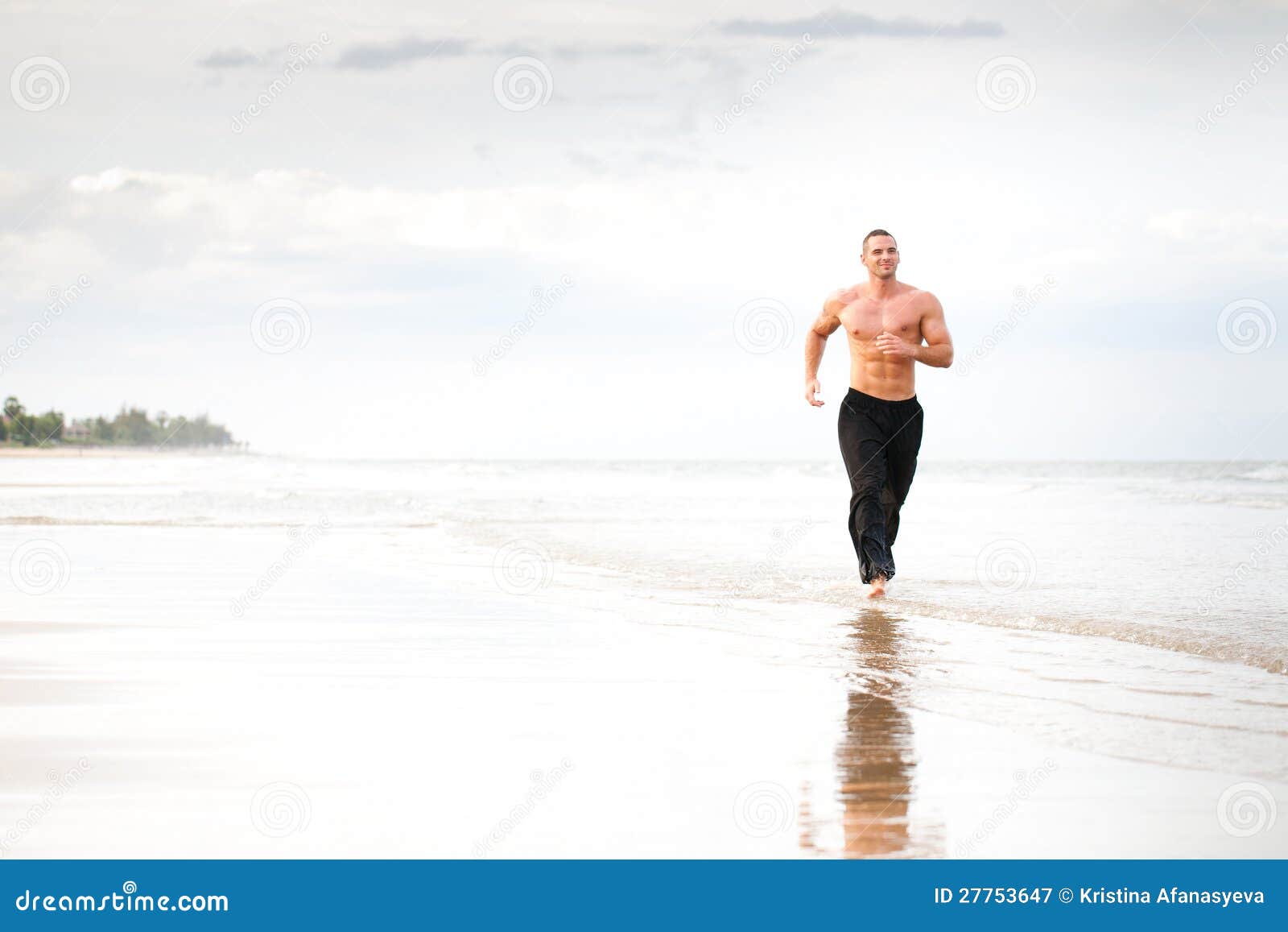 Young Handsome Muscular Man Running Stock Image - Image of handsome ...