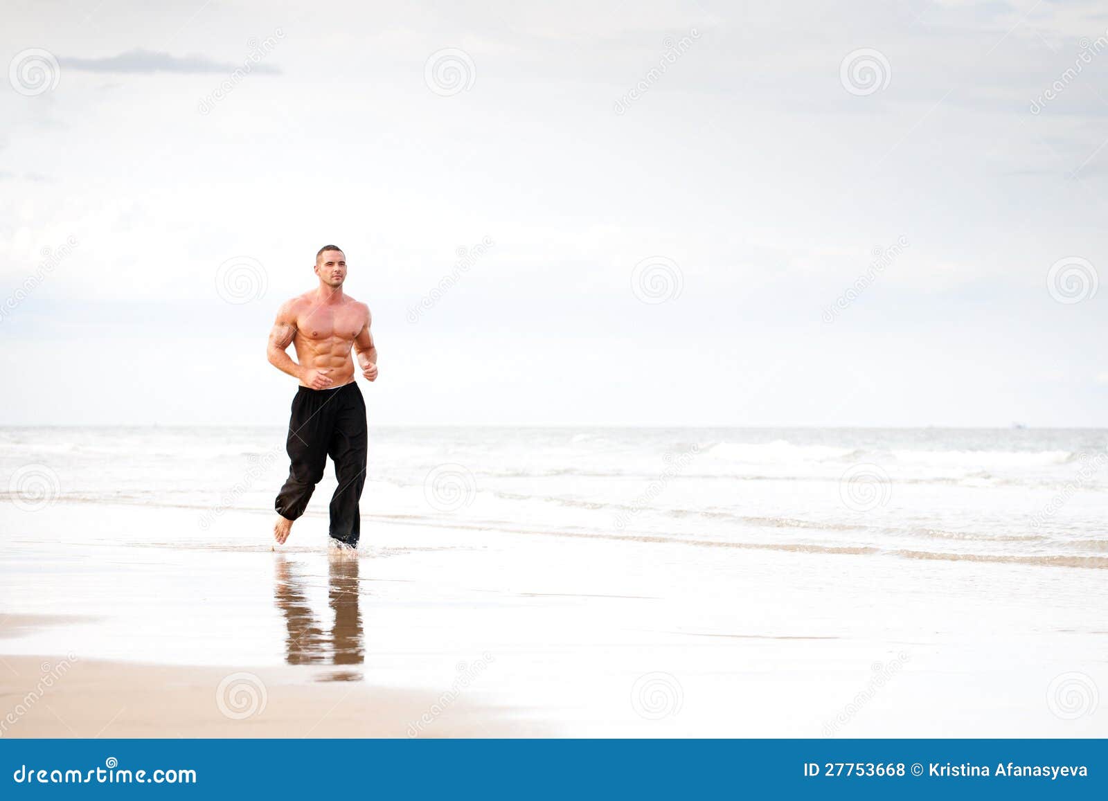 Young Handsome Muscular Man Running Stock Photo - Image of person ...
