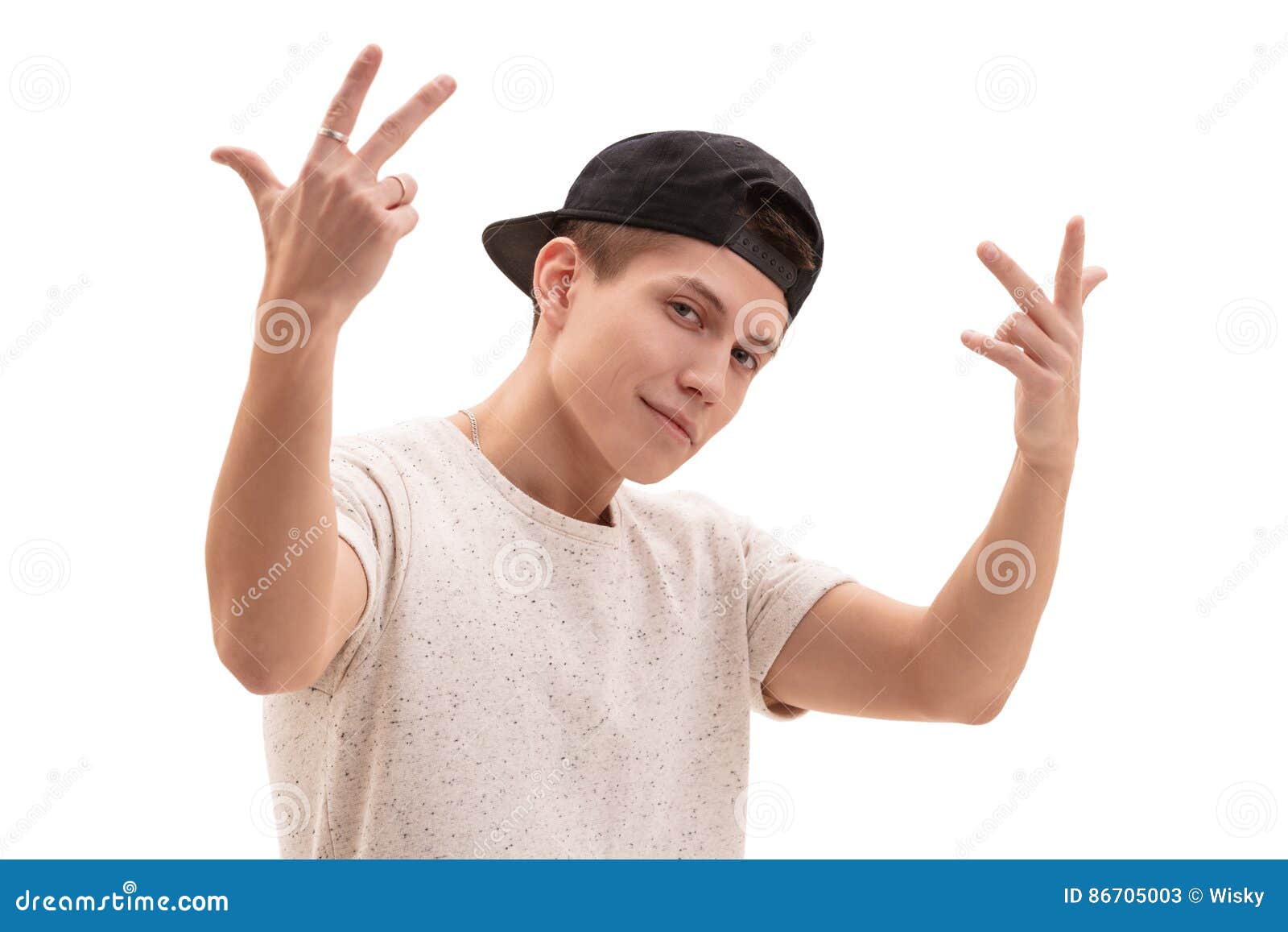 Young Handsome Rap Dancer in Black Baseball Cap Stock Image - Image of ...