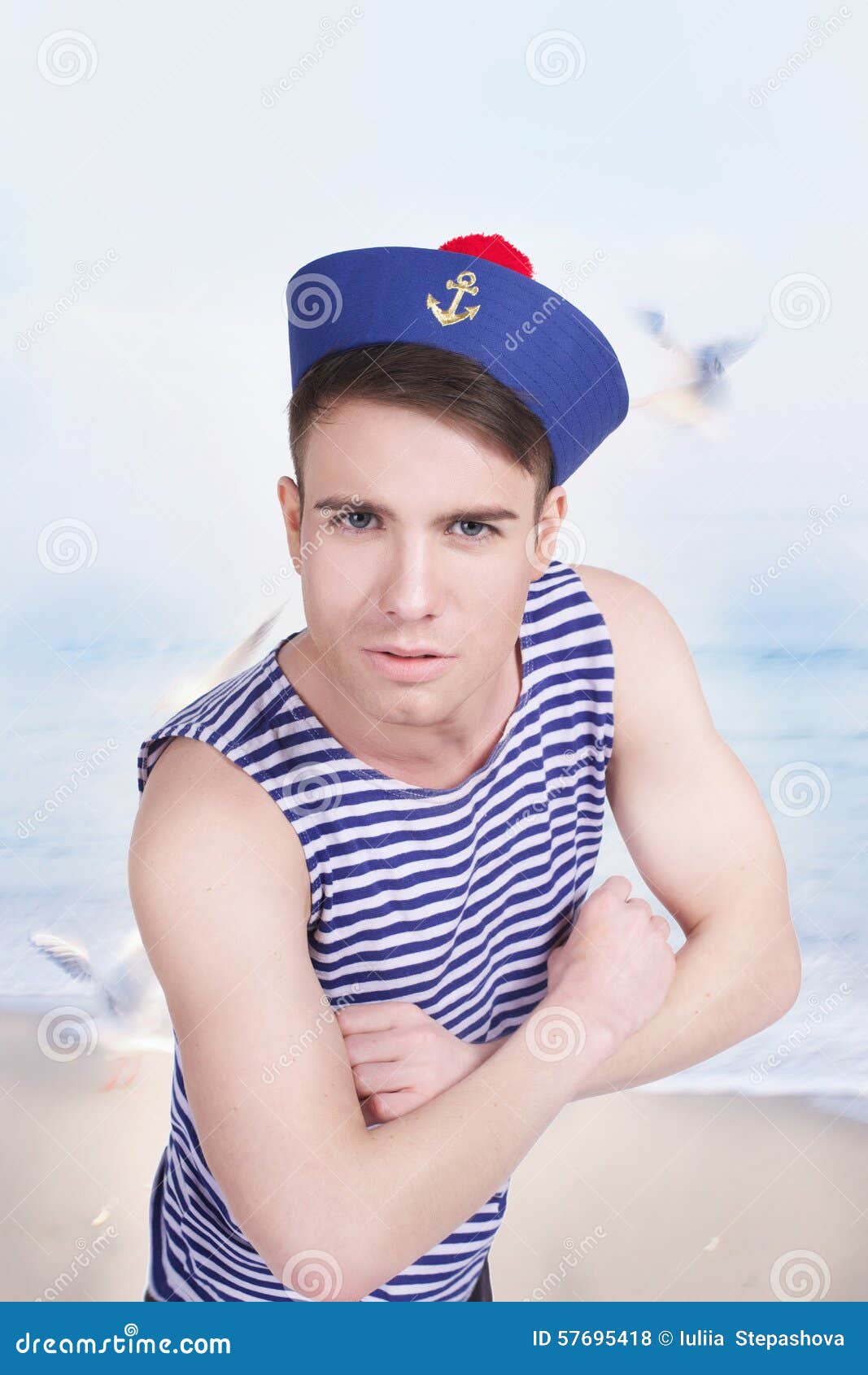 Young handsome sailor stock photo. Image of white, blue - 57695418