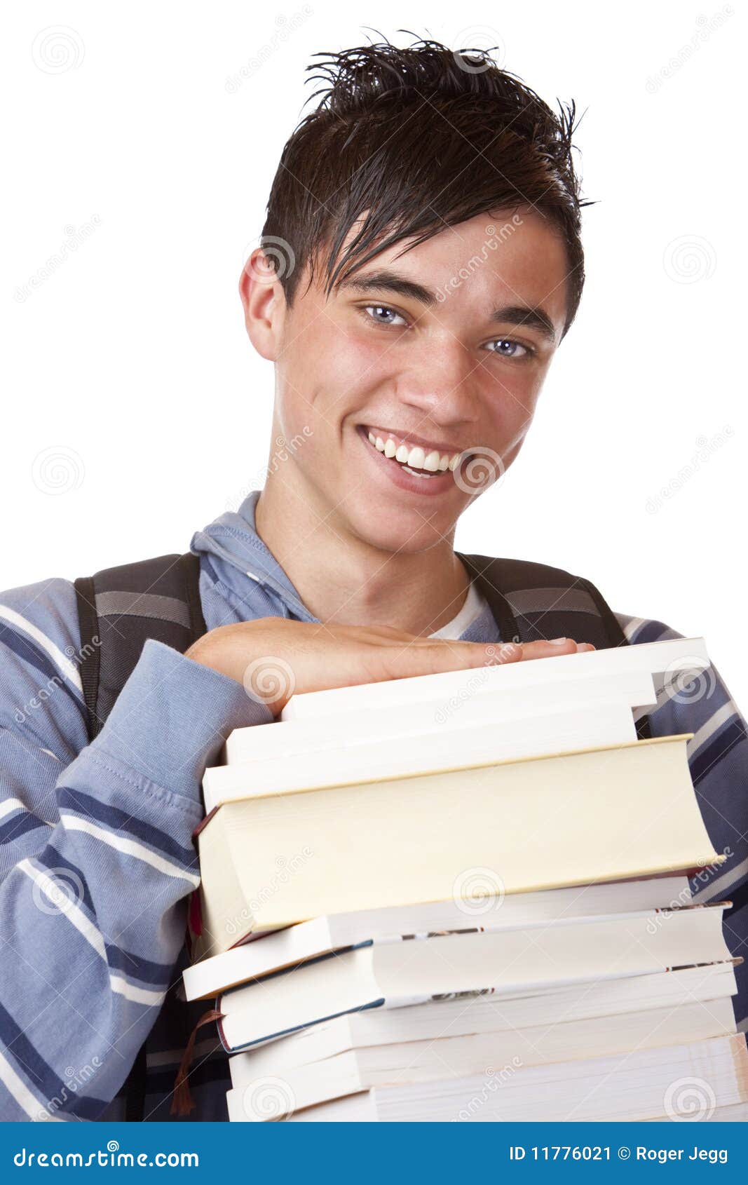 Young and Handsome Student with Books Stock Image - Image of male ...