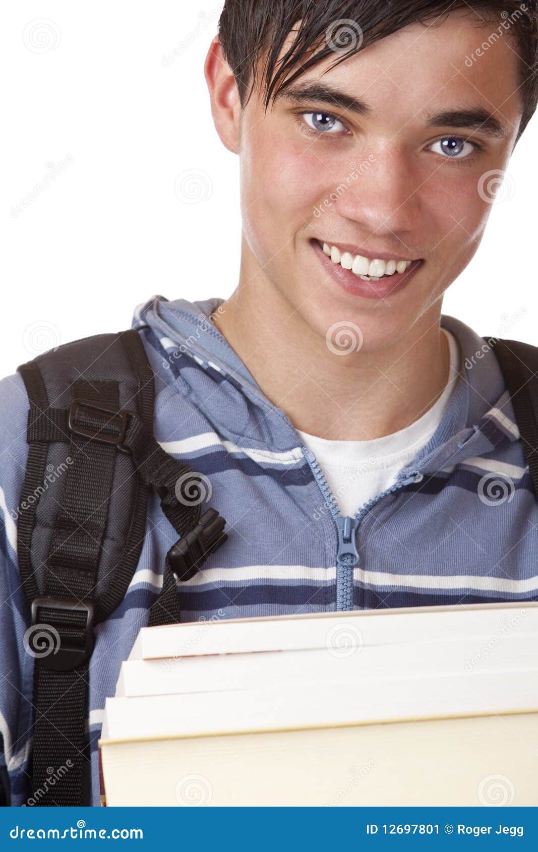 Young Handsome Student Holding Study Books Stock Image - Image of ...