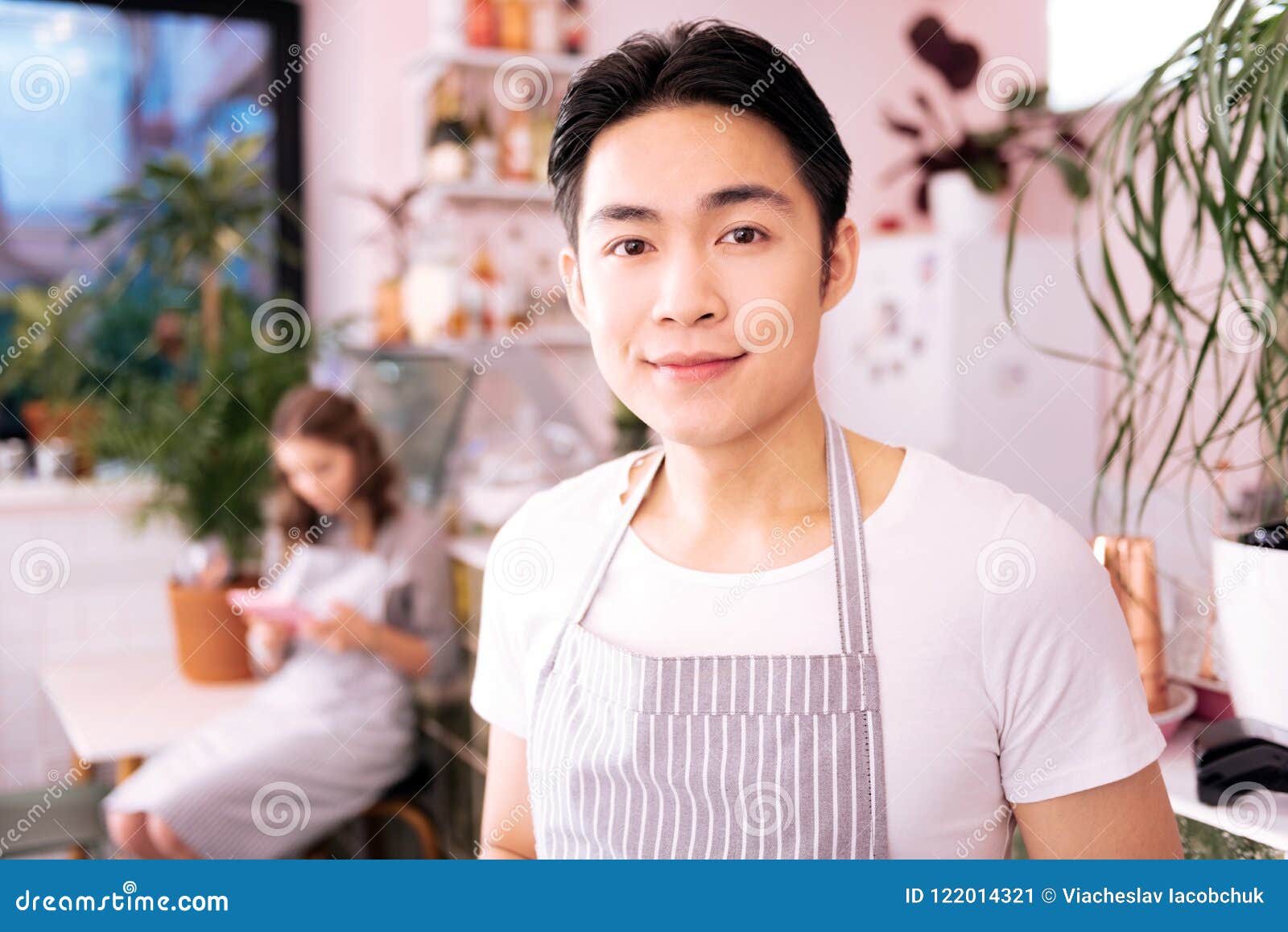 Young Handsome Student Working As Barman Stock Image - Image of ...