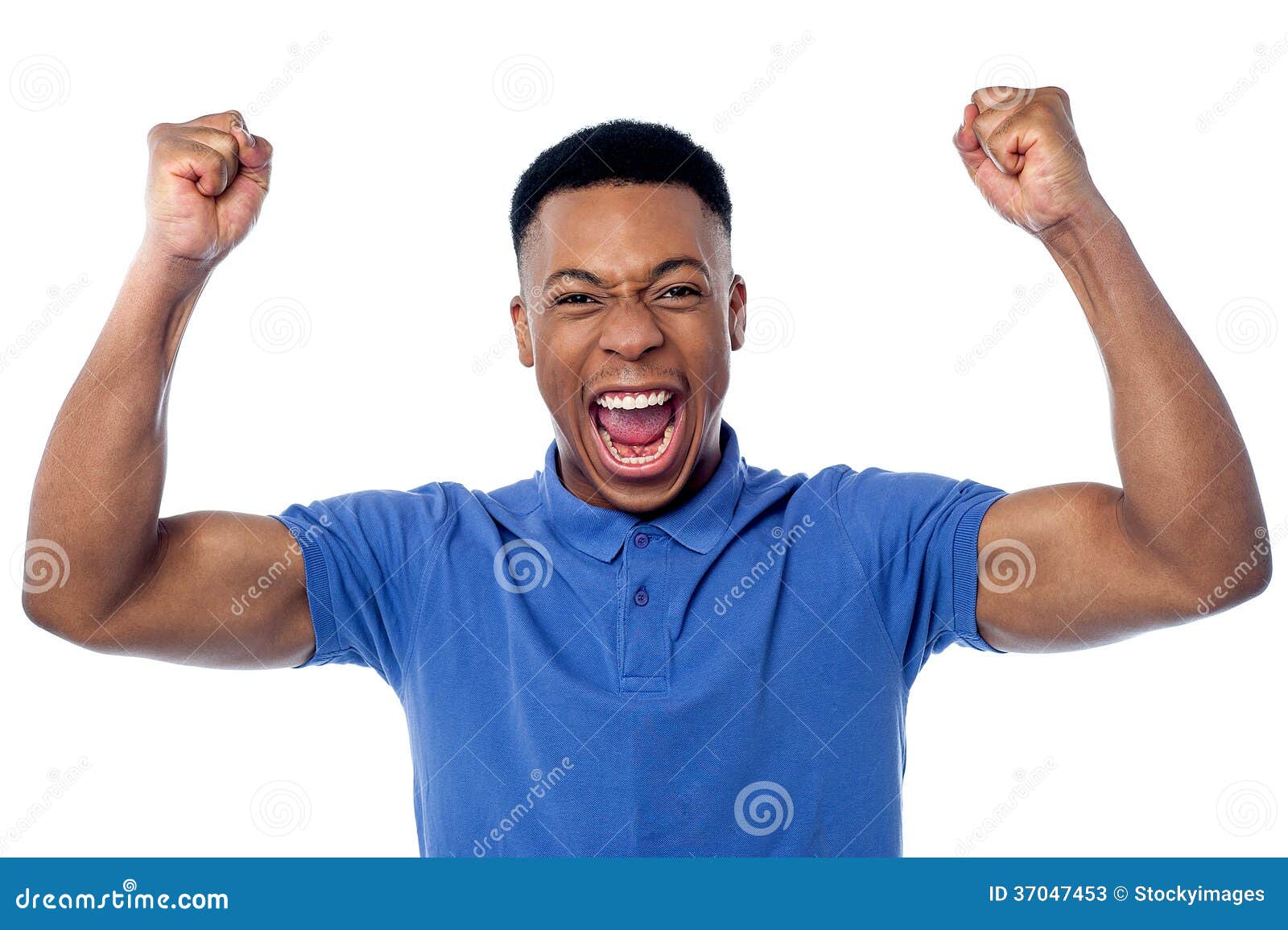 Young Handsome Victorious Guy Stock Image - Image of excited, modern ...