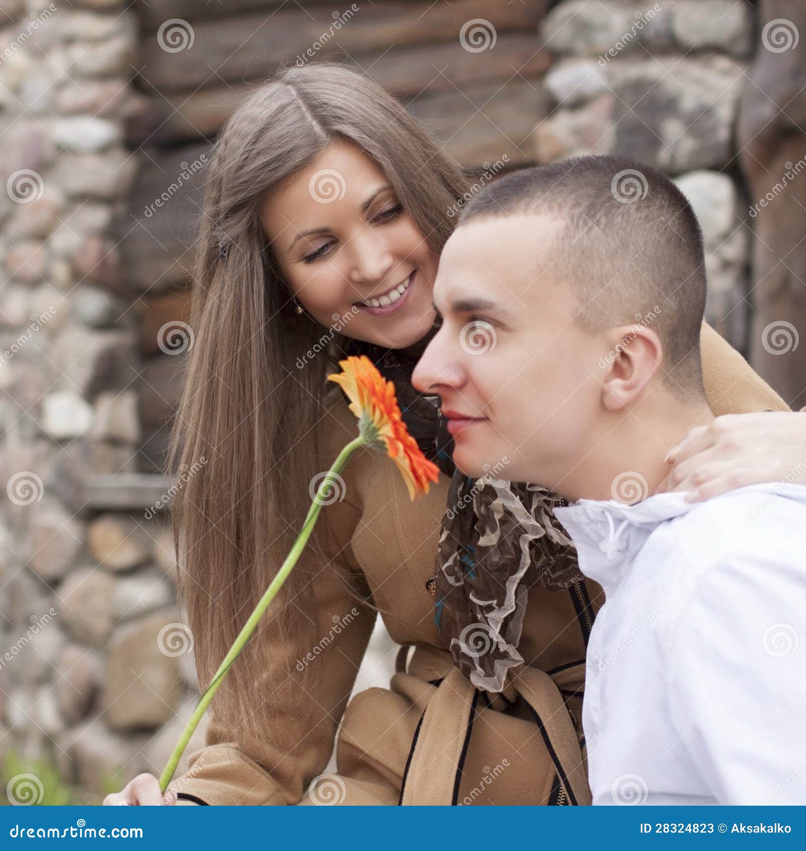 Young Happy Amorous Cheerful Couple Stock Image - Image of couple ...