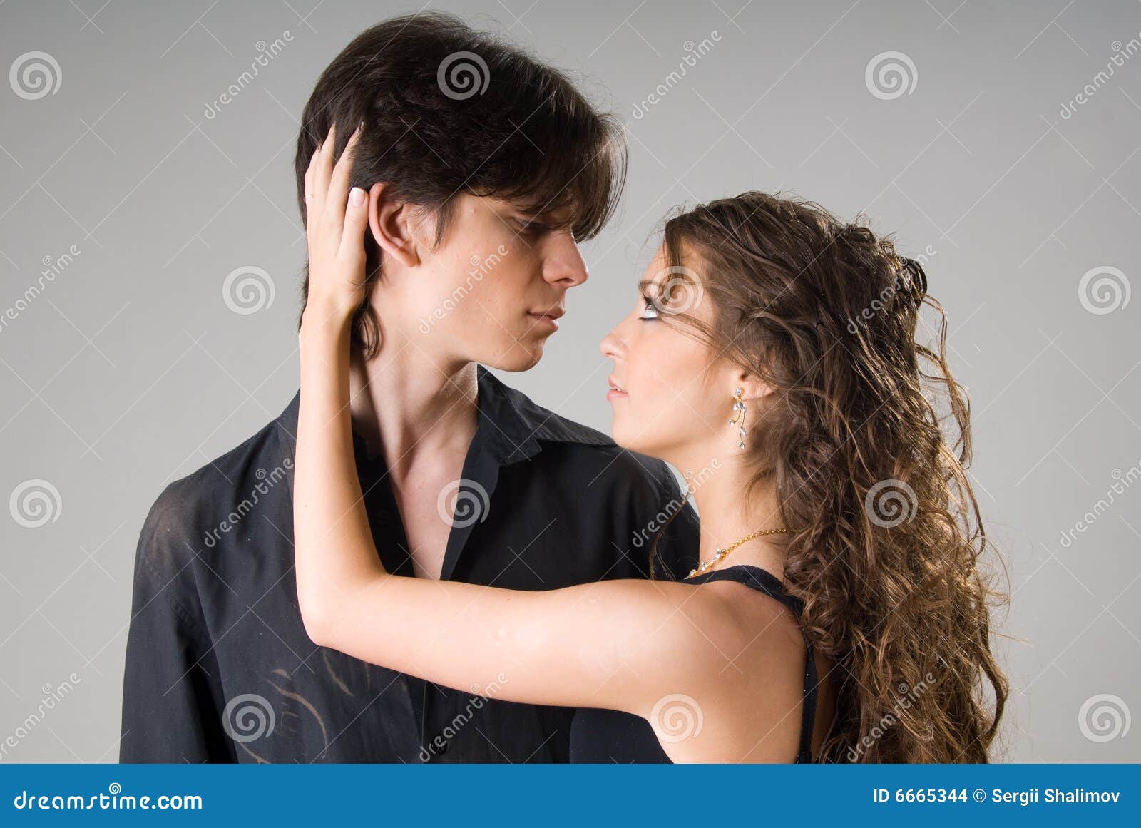 Young happy amorous couple stock photo. Image of hair - 6665344