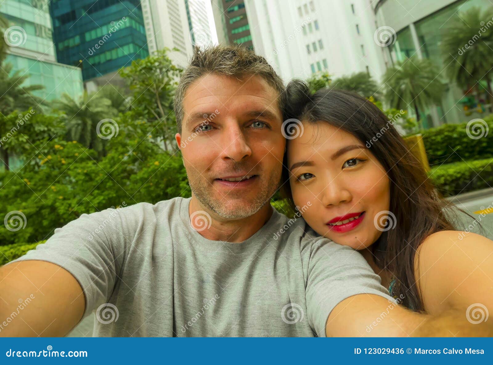 Young Happy And Attractive Mixed Asian Caucasian Ethnicity Couple In
