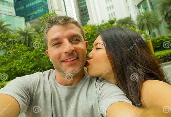 Young Happy And Attractive Mixed Asian Caucasian Ethnicity Couple In