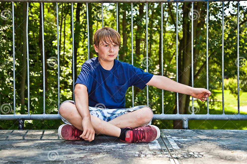 Young happy boy sweating stock image. Image of exercise - 20709505