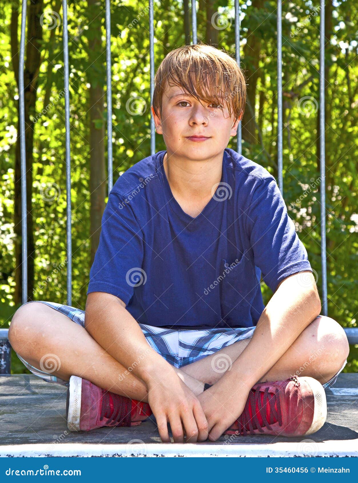 Young Happy Boy Sweating and Exhausted from Sports Stock Photo - Image ...