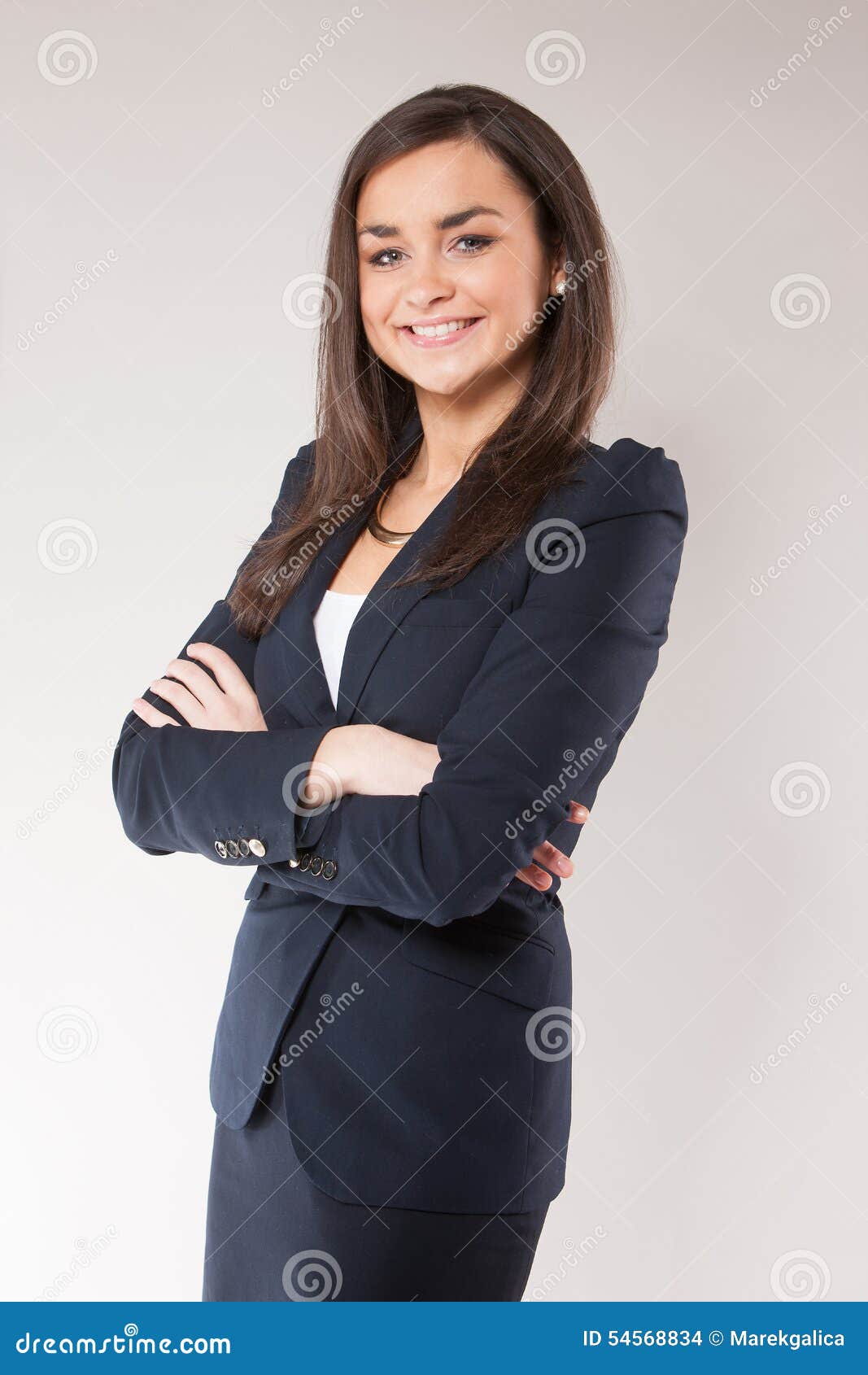 Young Happy Business Woman with Cross Hands. Stock Photo - Image of ... Young Happy Business Woman with Cross Hands. Stock Photo - Image of ...