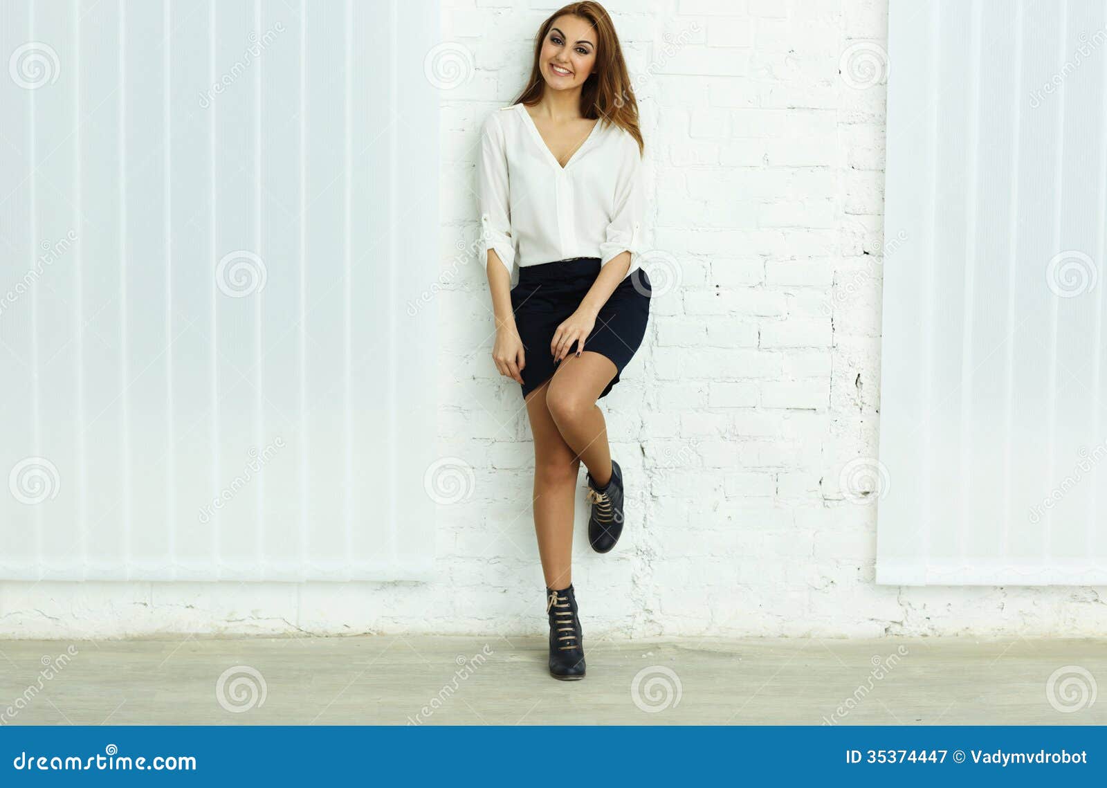Young Happy Businesswoman Standing Near the Wall Stock Image - Image of ... Young Happy Businesswoman Standing Near the Wall Stock Image - Image of ...
