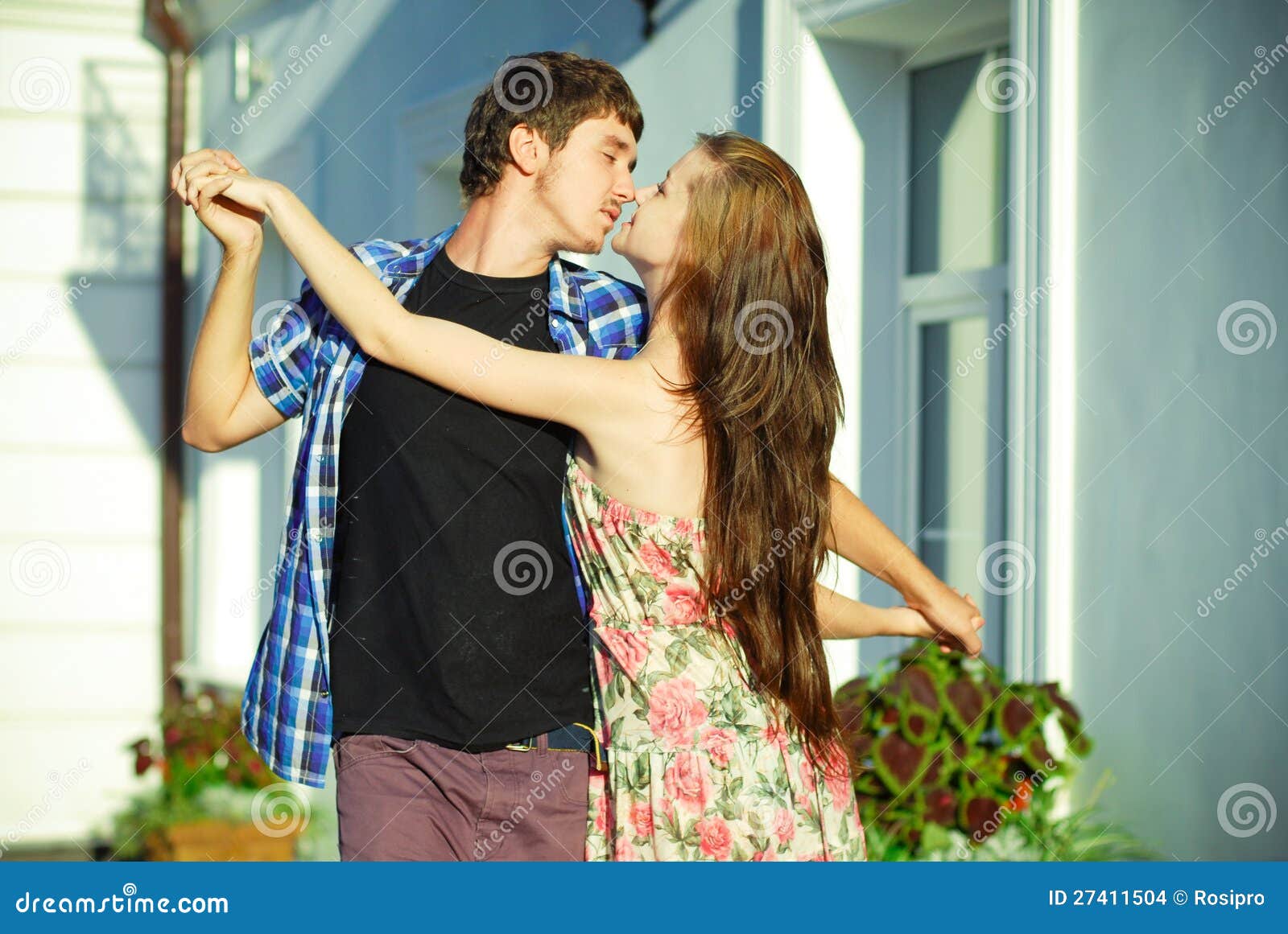 Young Happy Couple Dancing Outdoors Stock Photo - Image of girl, lady ...