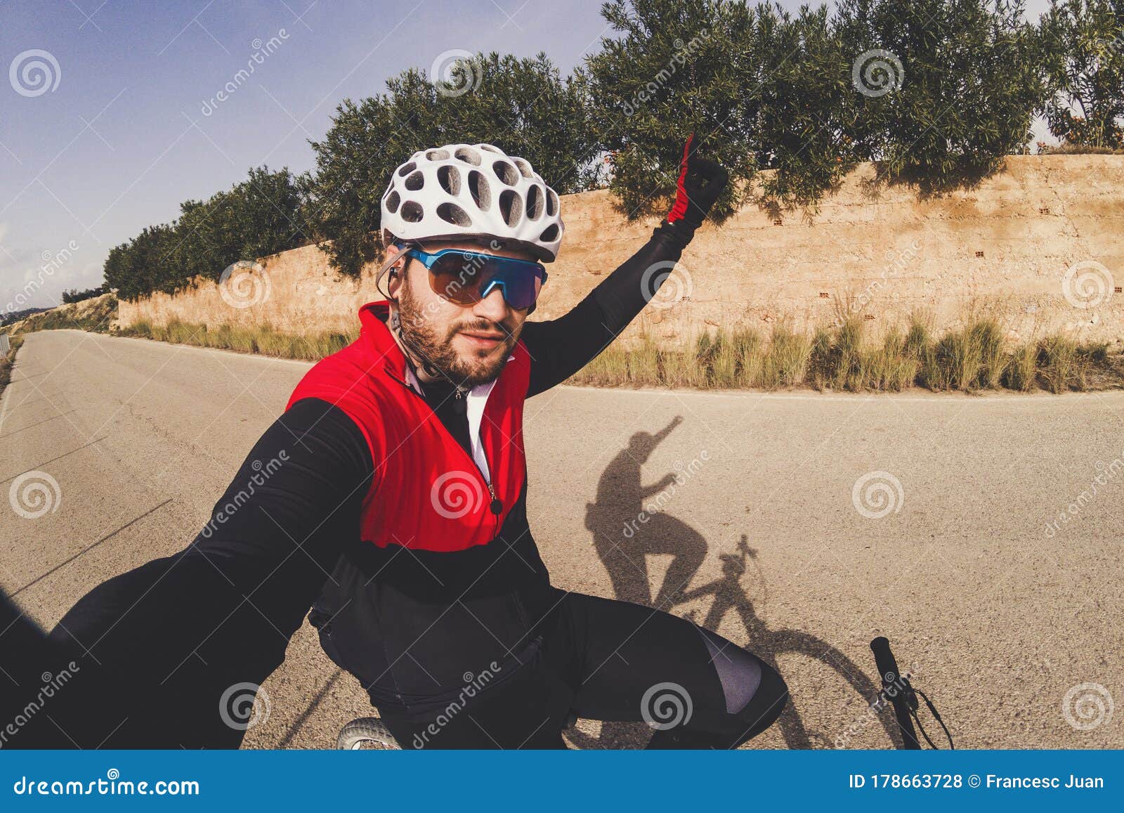 Young happy cyclist stock photo. Image of person, happy - 178663728
