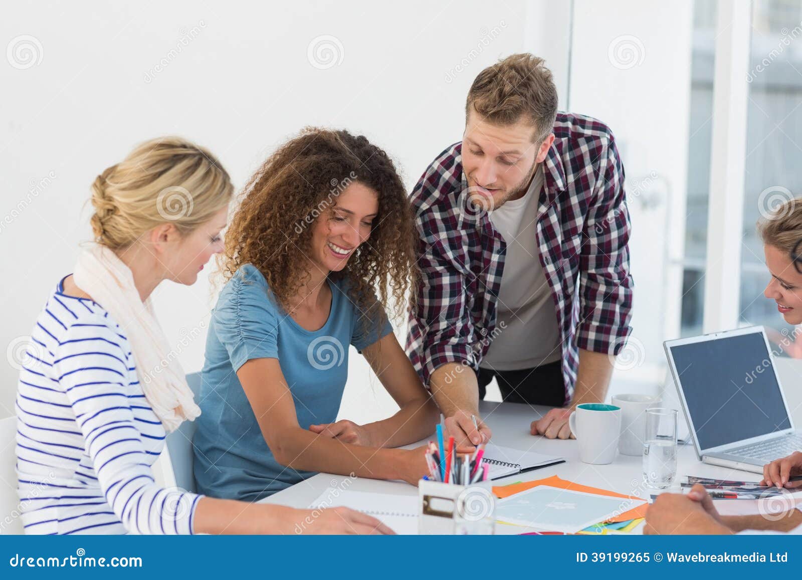 Young Happy Design Team Brainstorming Together Stock Image - Image of ...
