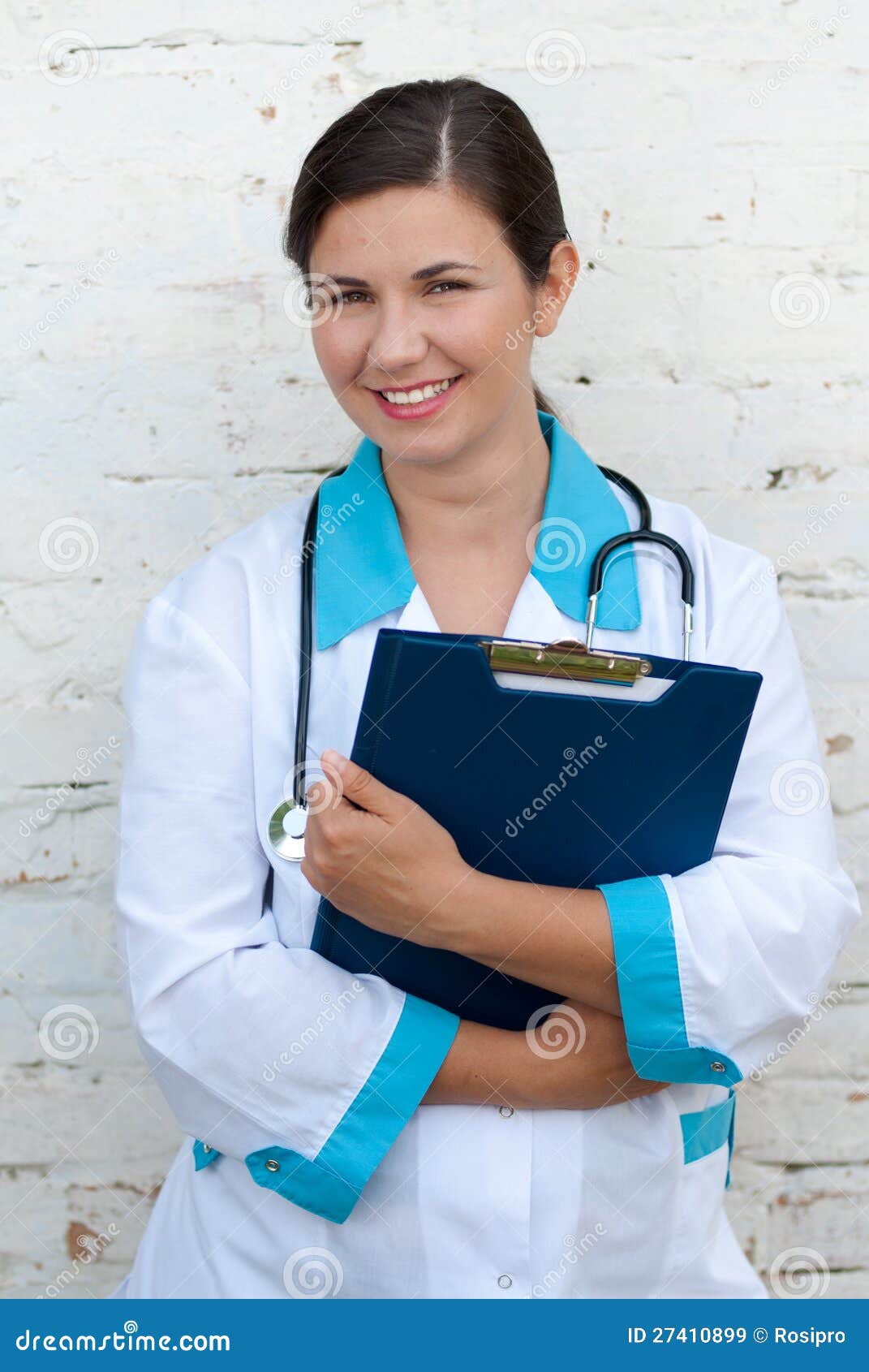 Young happy female medic stock image. Image of clinical - 27410899