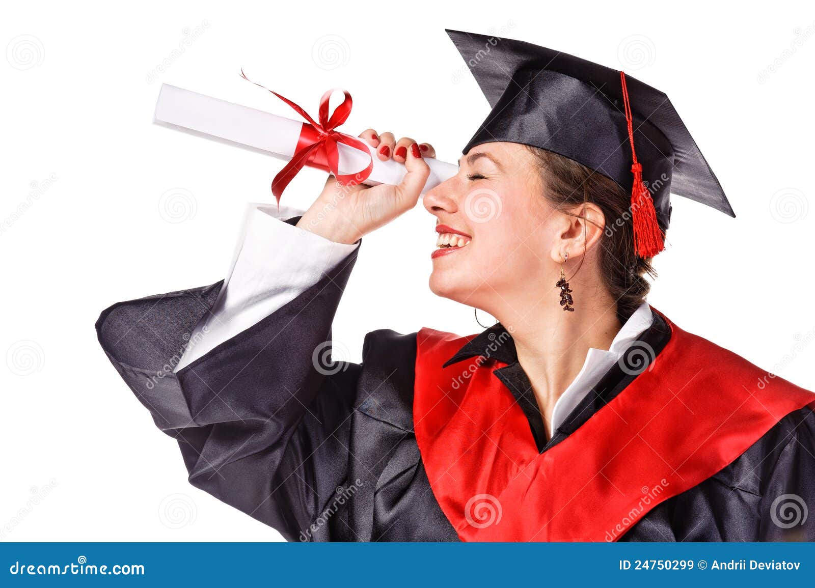 Young Happy Grad Looking Looking To the Future Stock Image - Image of ...