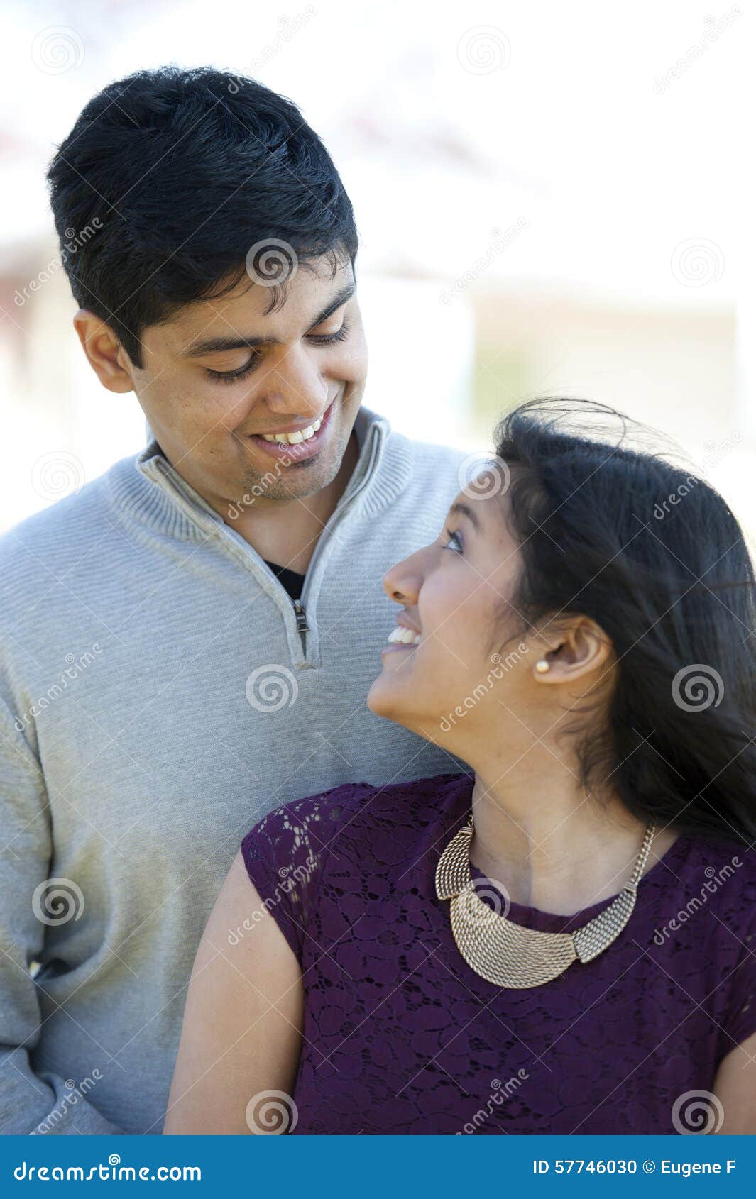 Young Happy Indian Couple stock photo. Image of couple - 57746030