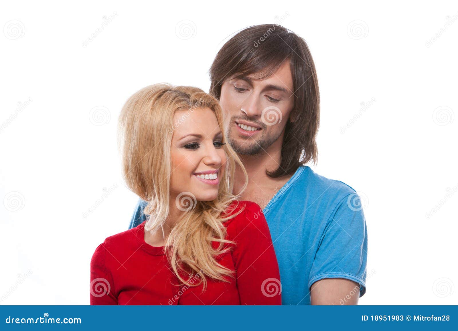 Young Happy Loving Couple Smiling Stock Image - Image of beautiful ...